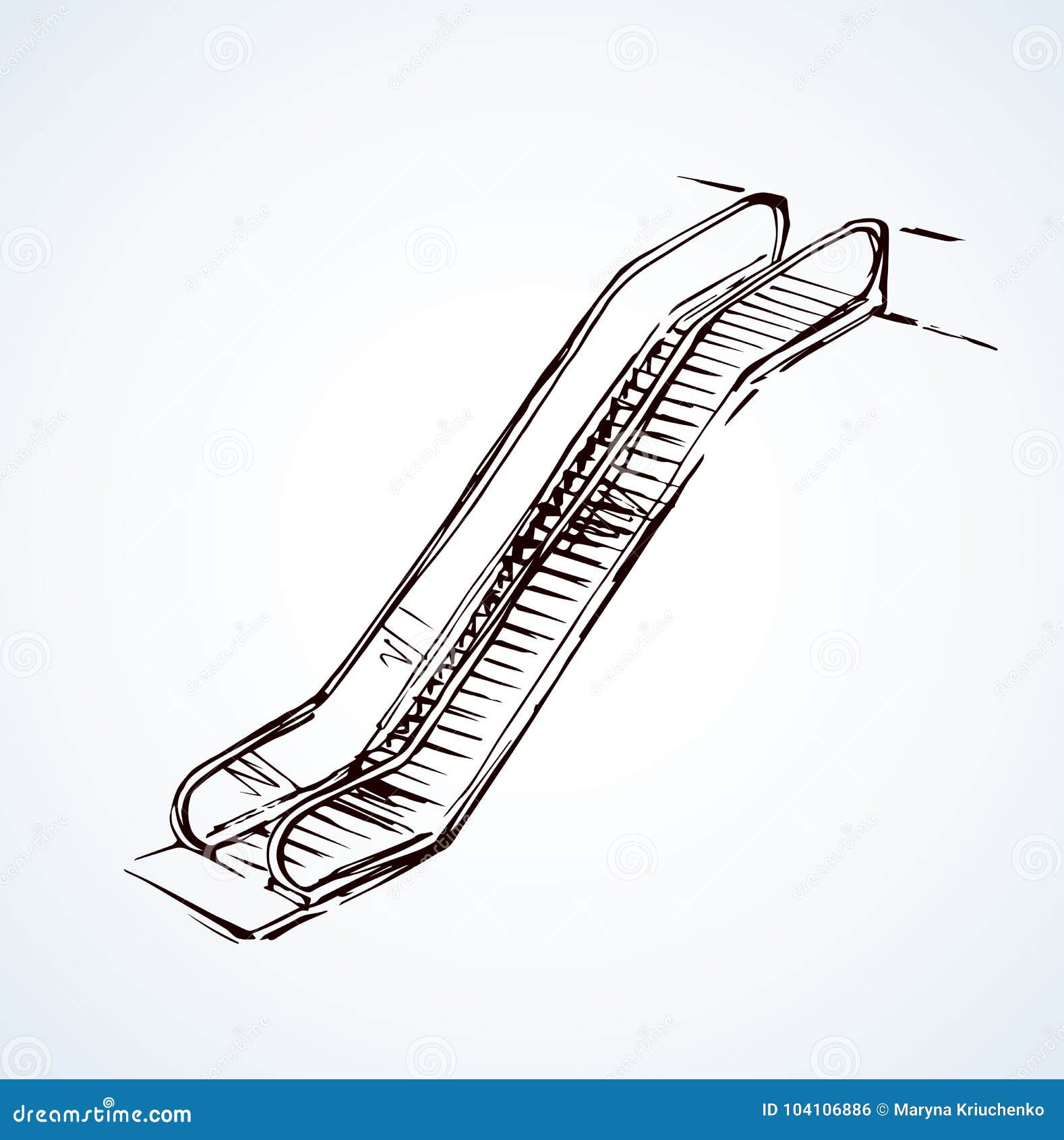 Roltrap Vector tekening vector illustratie. Illustration of opgeheven ...