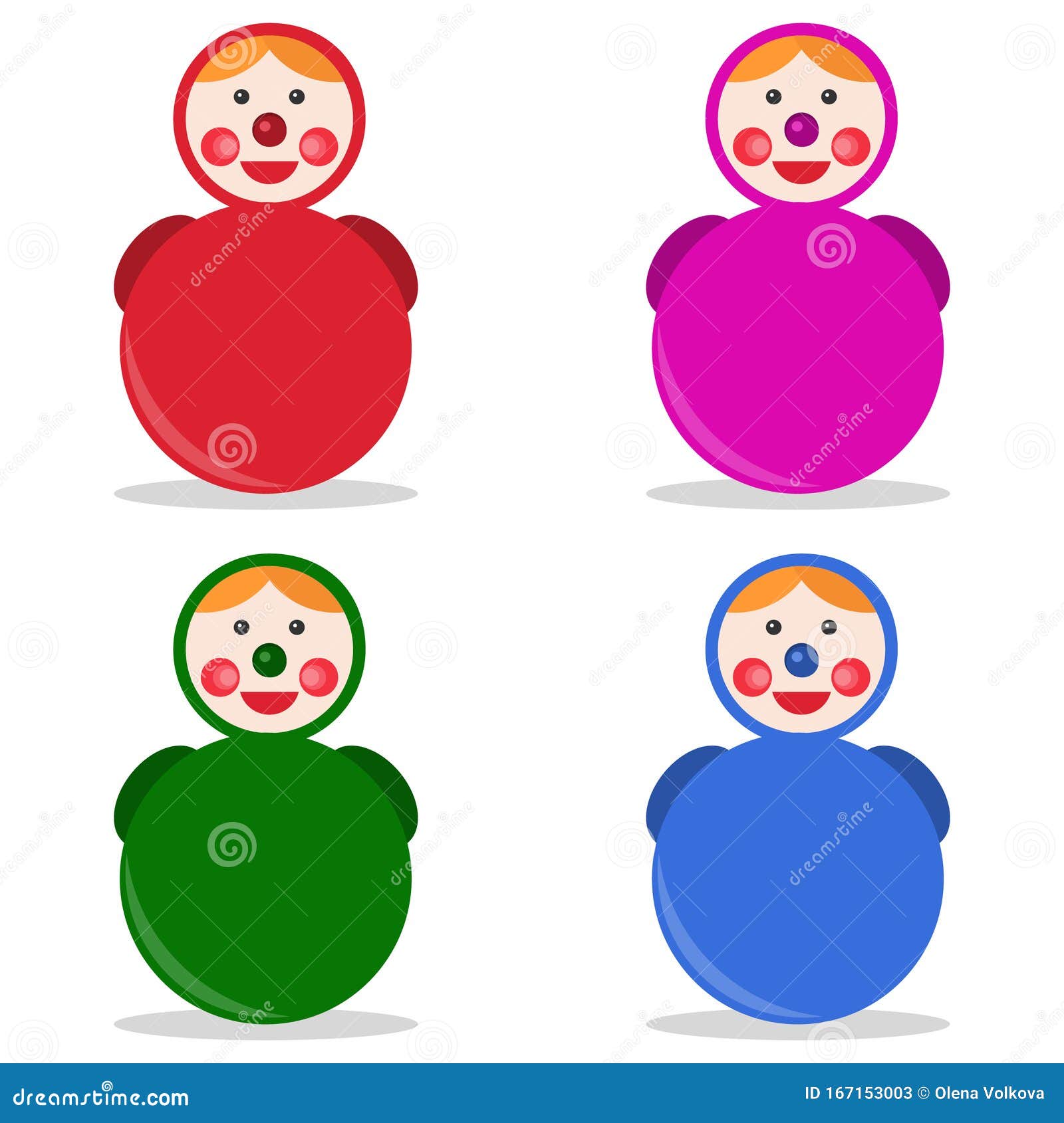 Roly-poly Toy, a Set of Children`s Toys. Vector Illustration, Vector ...
