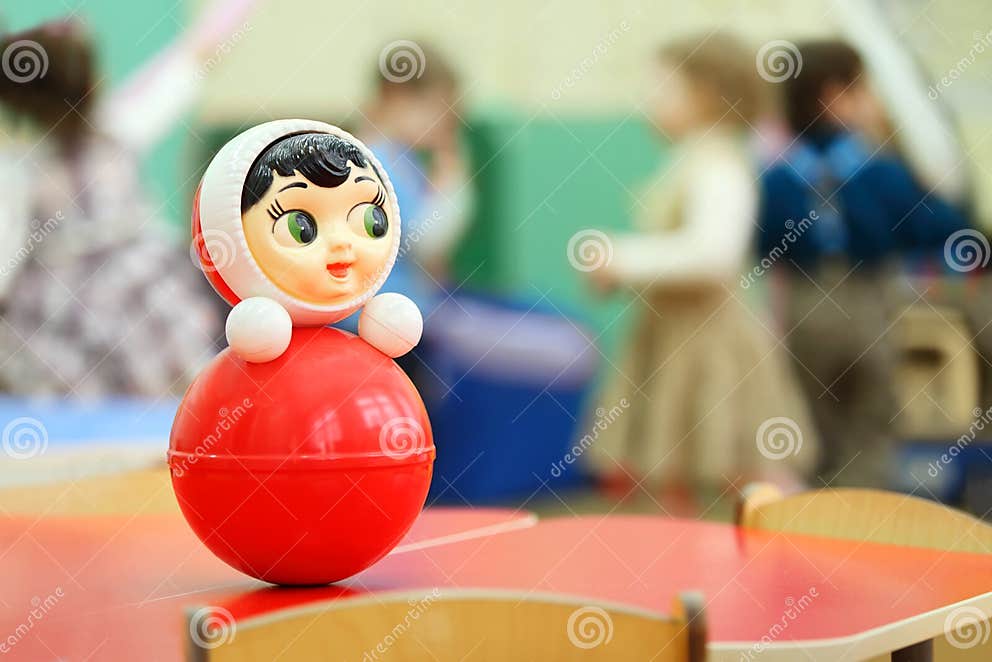 Roly-poly Toy Stand at Table in Kindergarten Stock Photo - Image of ...