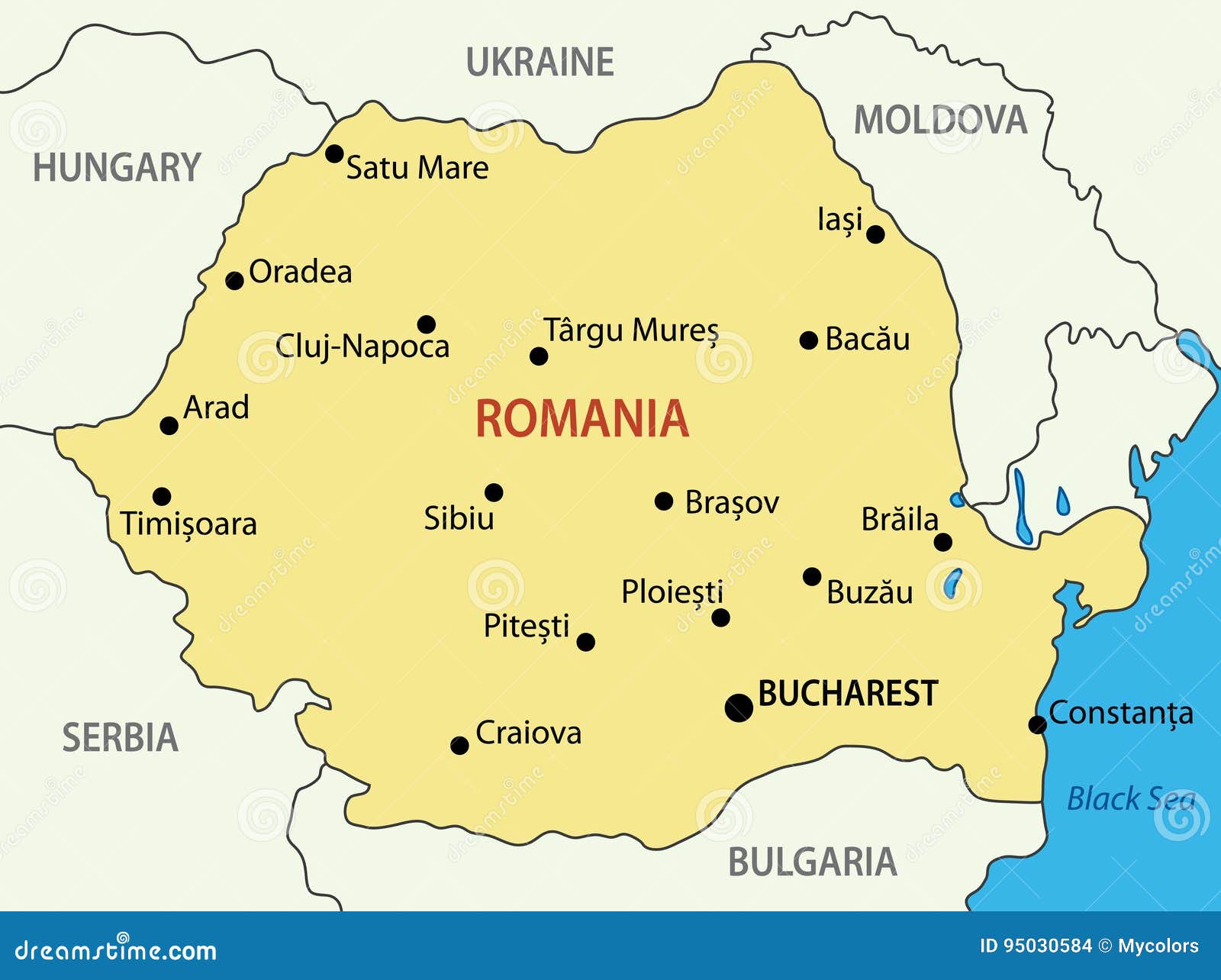Romênia - Mapa Do Vetor Do País Ilustração do Vetor - Ilustração de ...