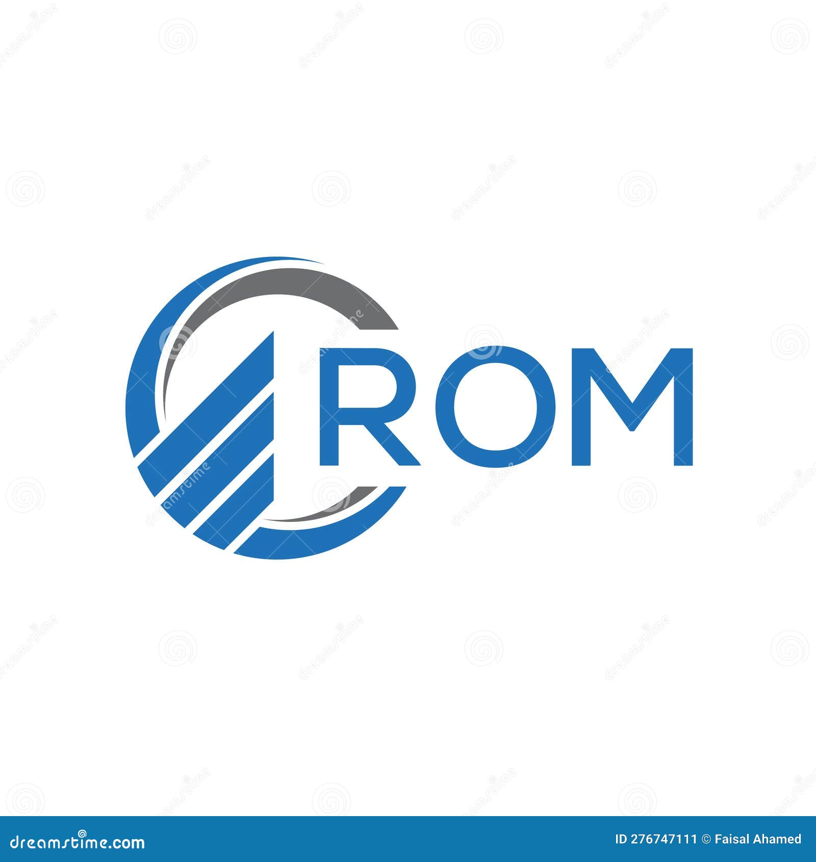 ROM Abstract Technology Logo Design on White Background. ROM Creative ...