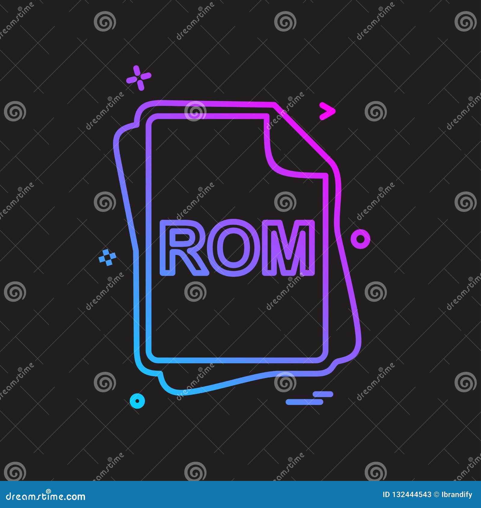 ROM File Type Icon Design Vector Stock Vector - Illustration of element ...