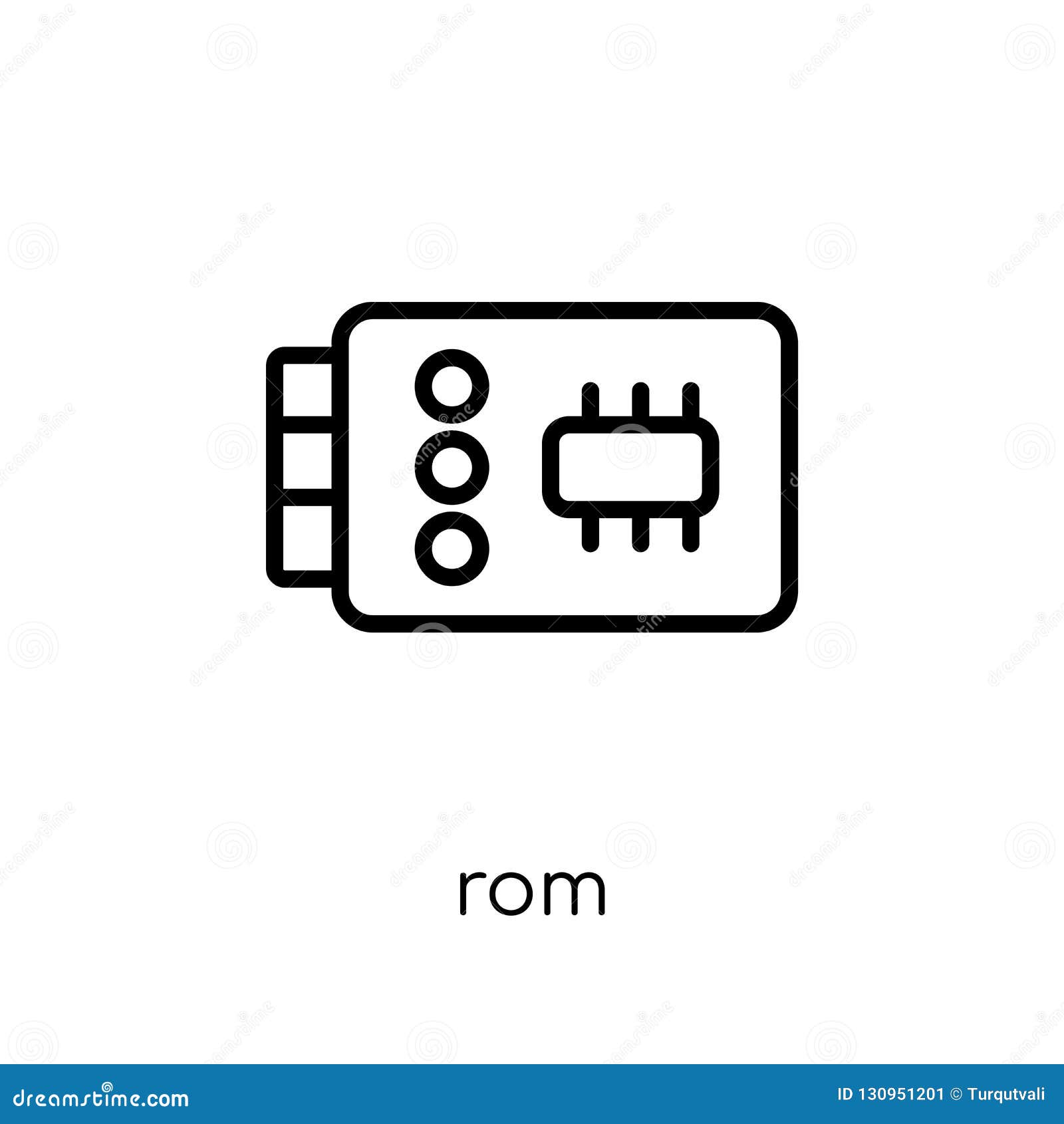Rom Icon. Trendy Modern Flat Linear Vector Rom Icon on White Background ...