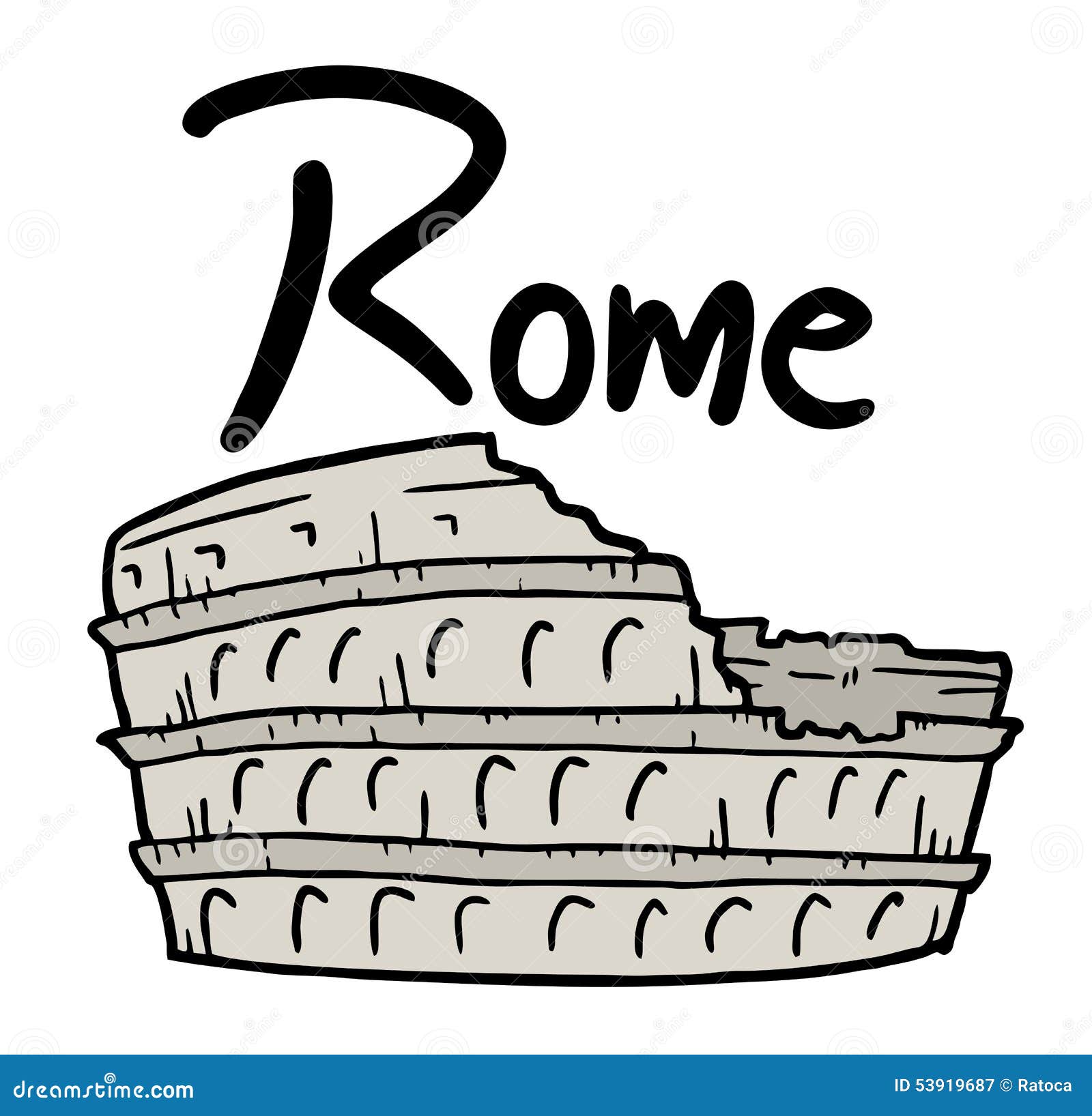 Rom-Illustration vektor abbildung. Illustration von reise - 53919687