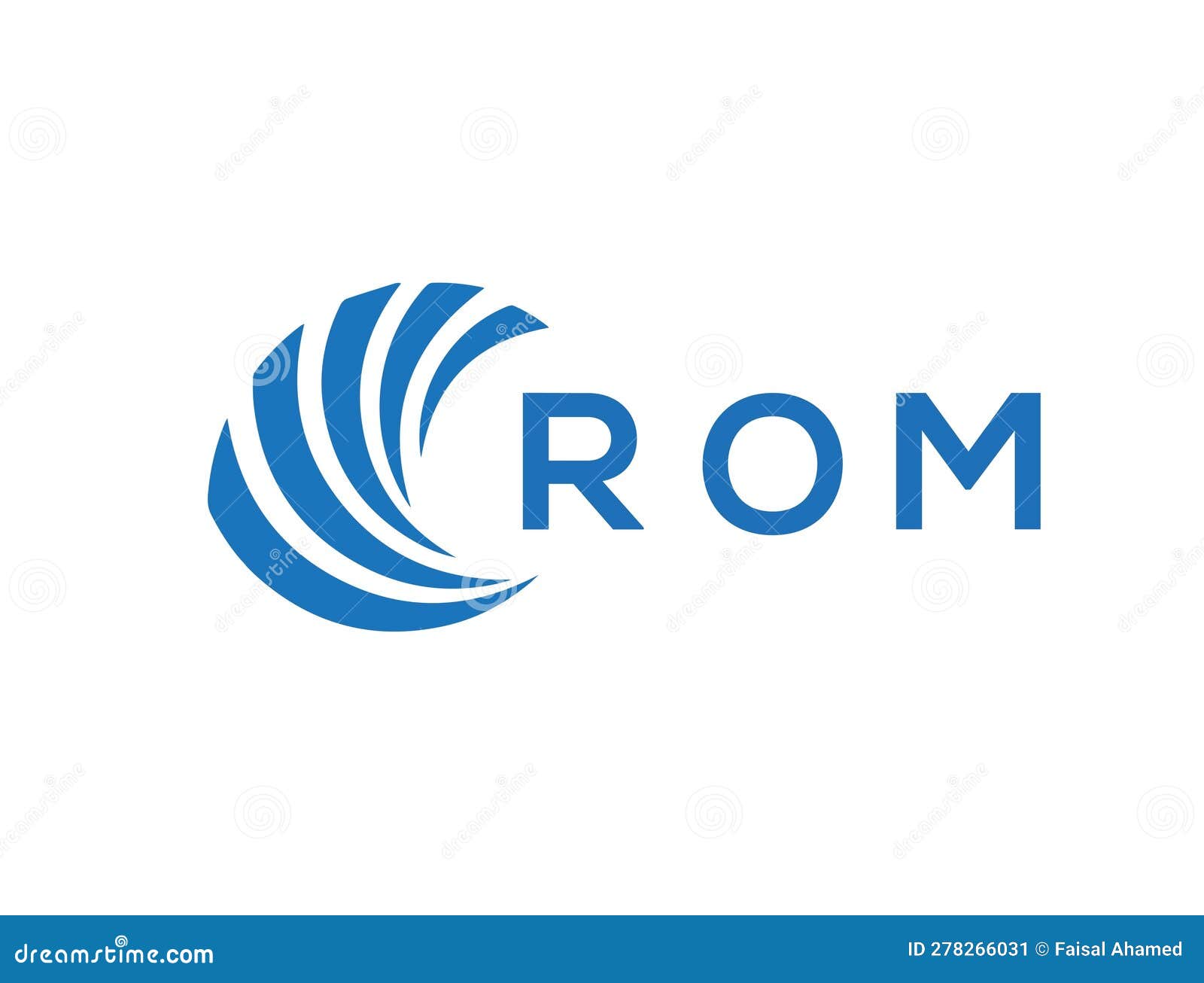 ROM Letter Logo Design on White Background. ROM Creative Circle Letter ...