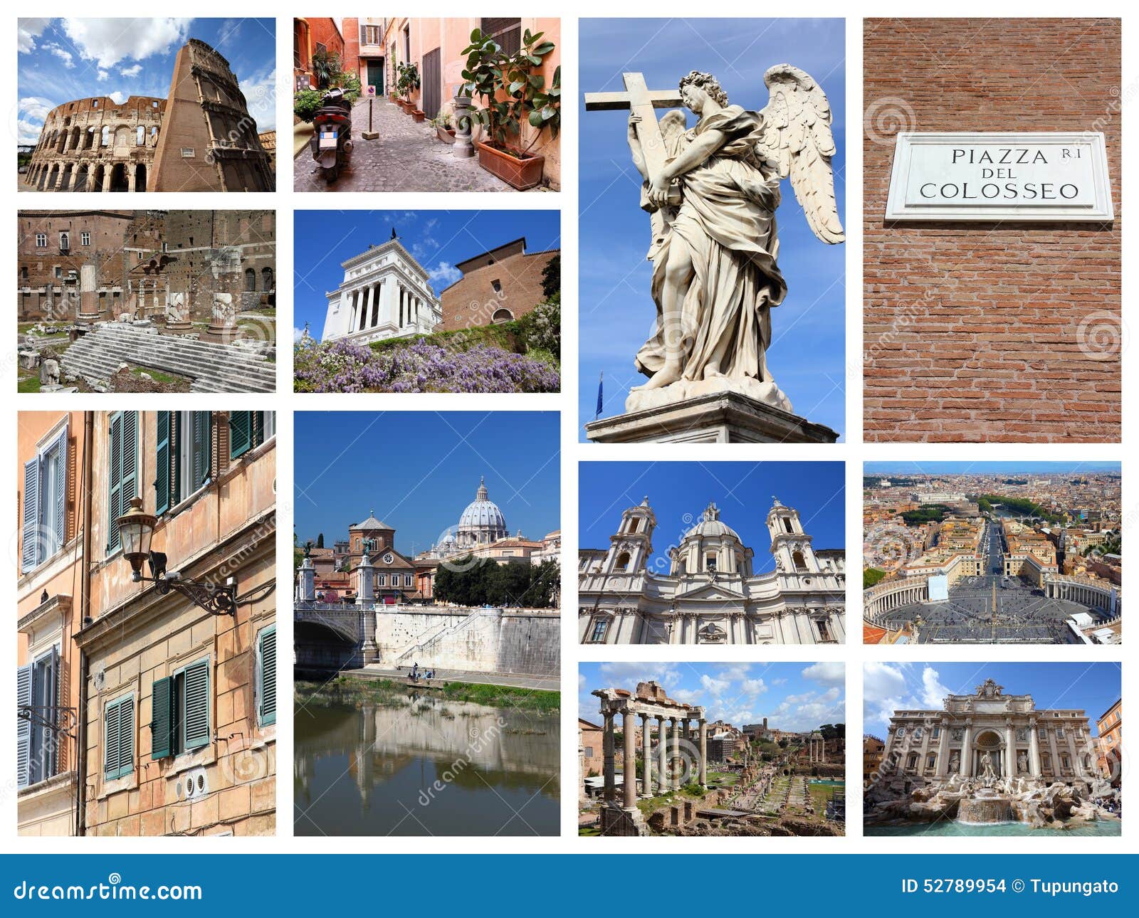 Rom-Postkarte stockfoto. Bild von feld, stadt, collage - 52789954