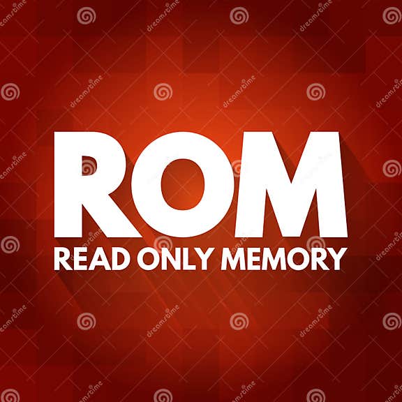 ROM - Read only Memory Acronym, Technology Concept Background Stock ...