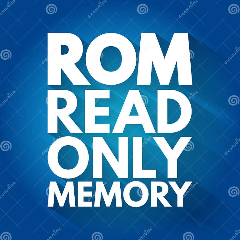 ROM - Read only Memory Acronym, Technology Concept Background Stock ...