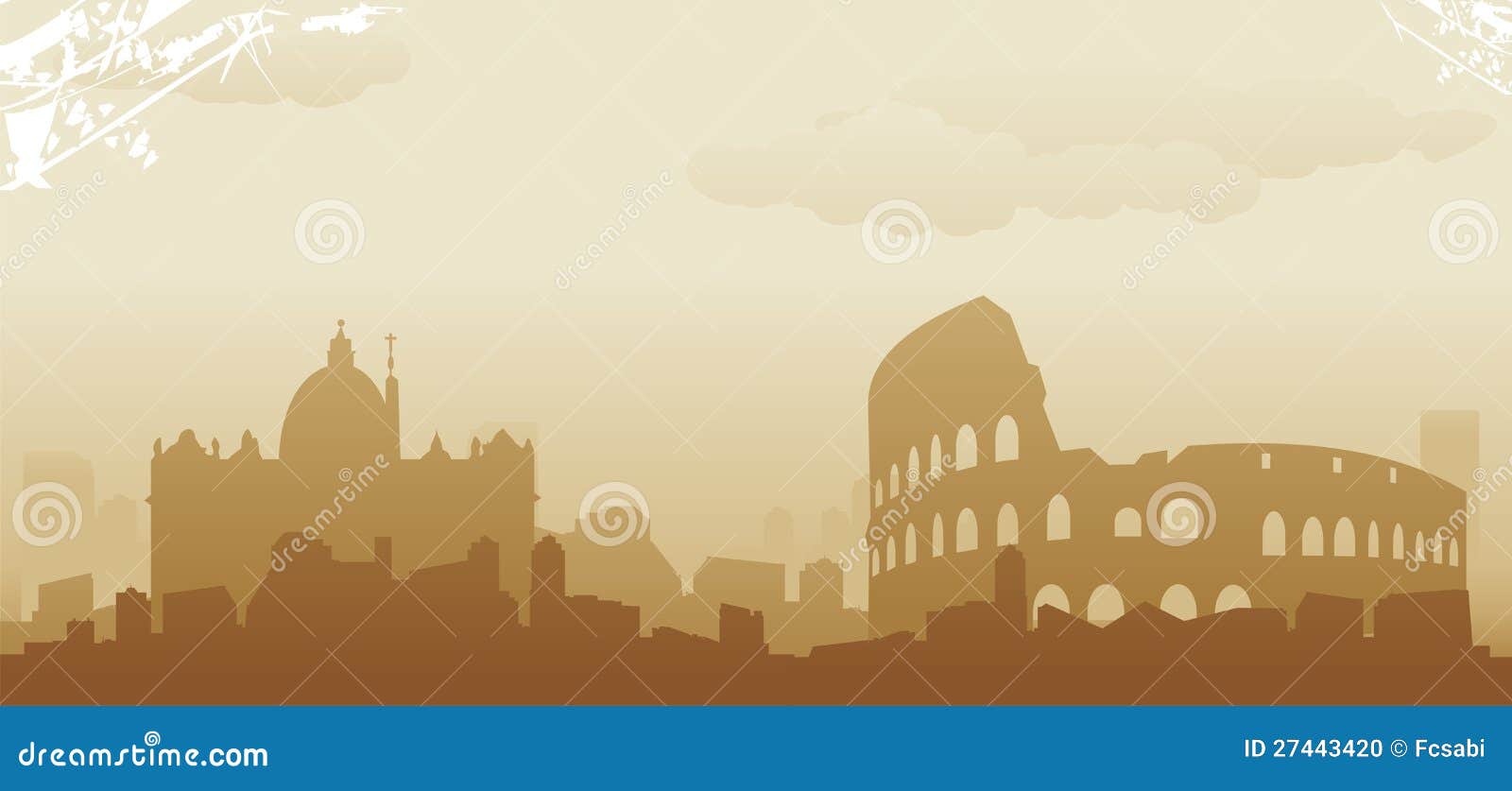 Rom-Skyline vektor abbildung. Illustration von architektur - 27443420