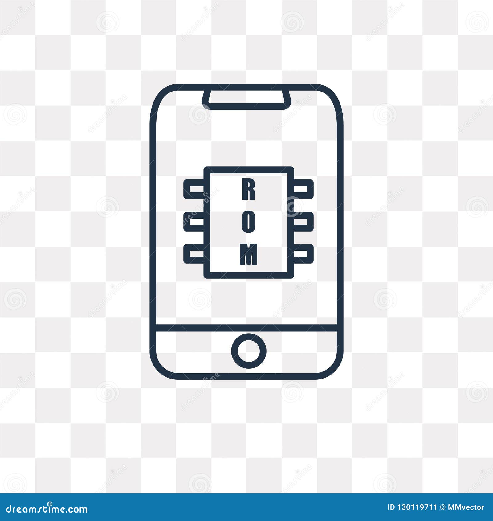 Rom Vector Icon Isolated on Transparent Background, Linear Rom T Stock ...
