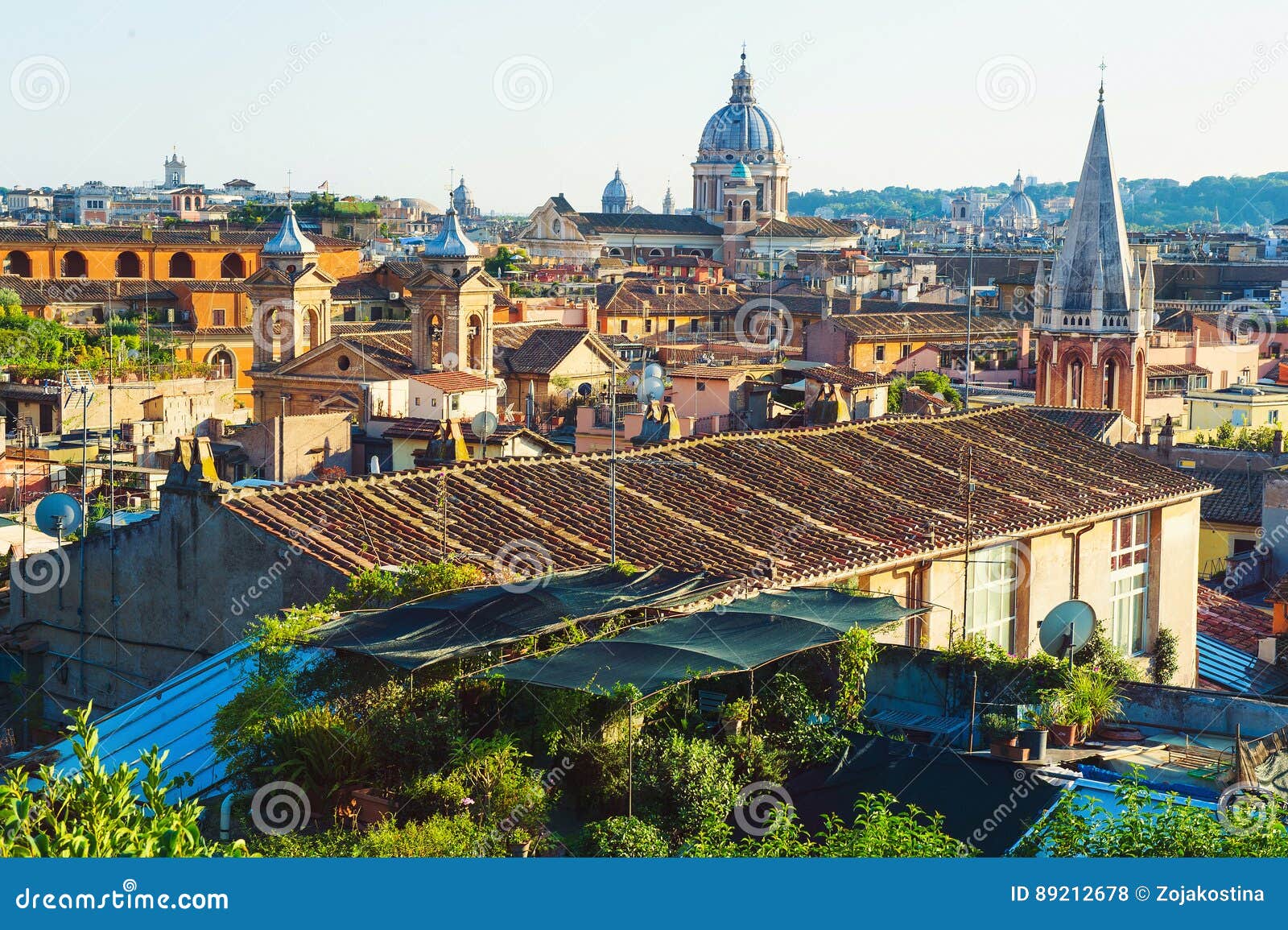 Roma Dal Terrazzo Di Pincio Fotografia Stock - Immagine di tetto ...