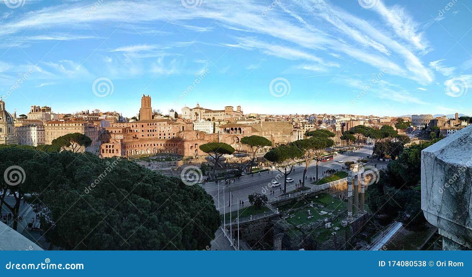 Roma Panoramic View Daylight Sun Stock Photo - Image of roma, panoramic ...