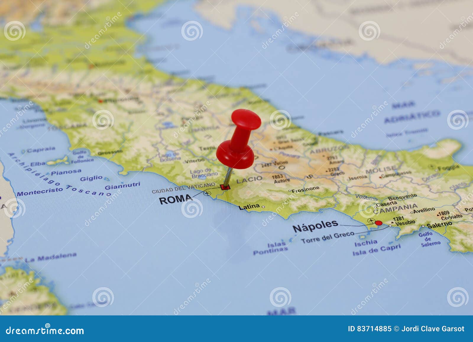 Roma pin in a map stock image. Image of town, rome, marker - 83714885