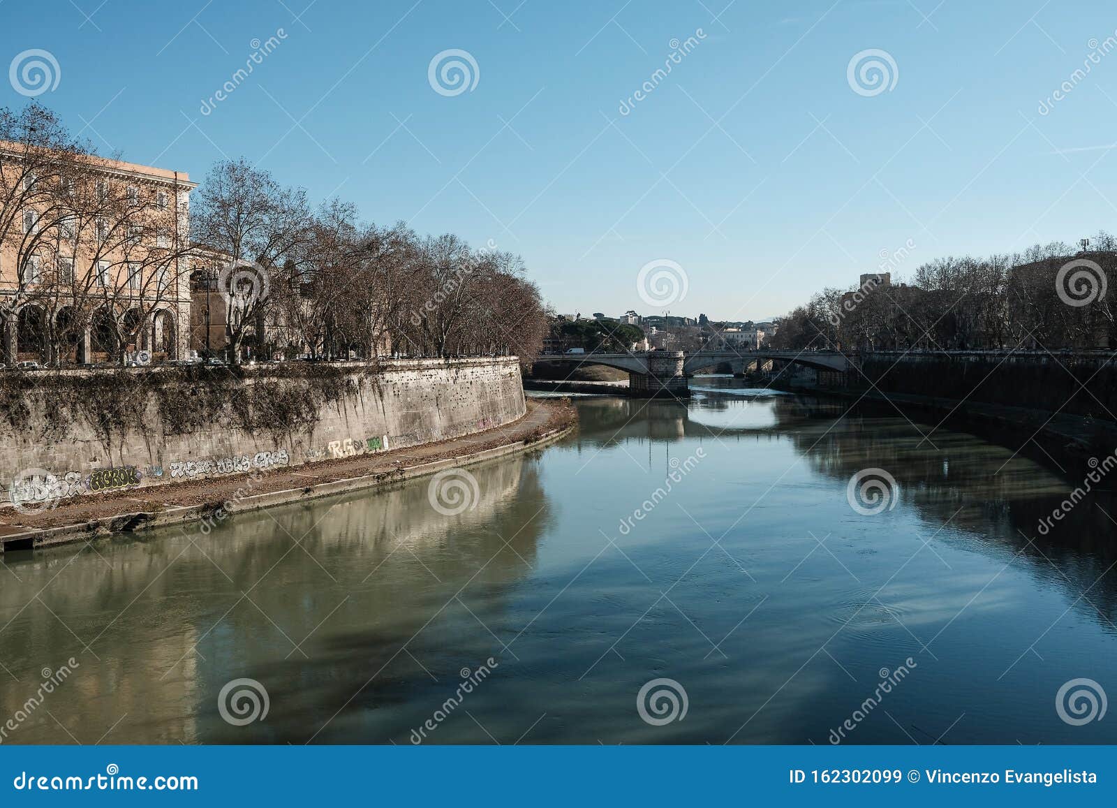 Roma the river Tevere editorial stock image. Image of tiber - 162302099
