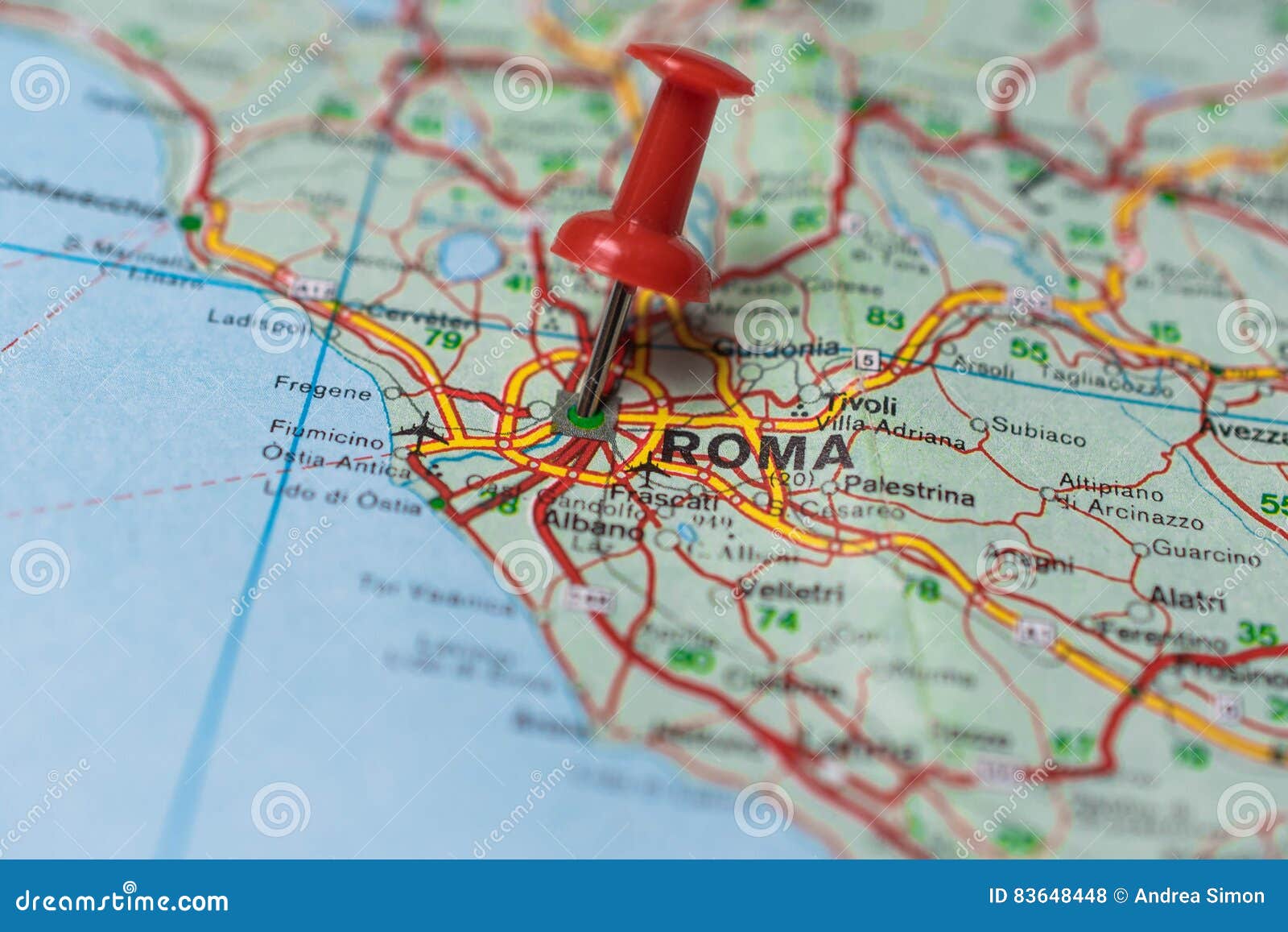 Roma sulla mappa fotografia stock. Immagine di regno - 83648448