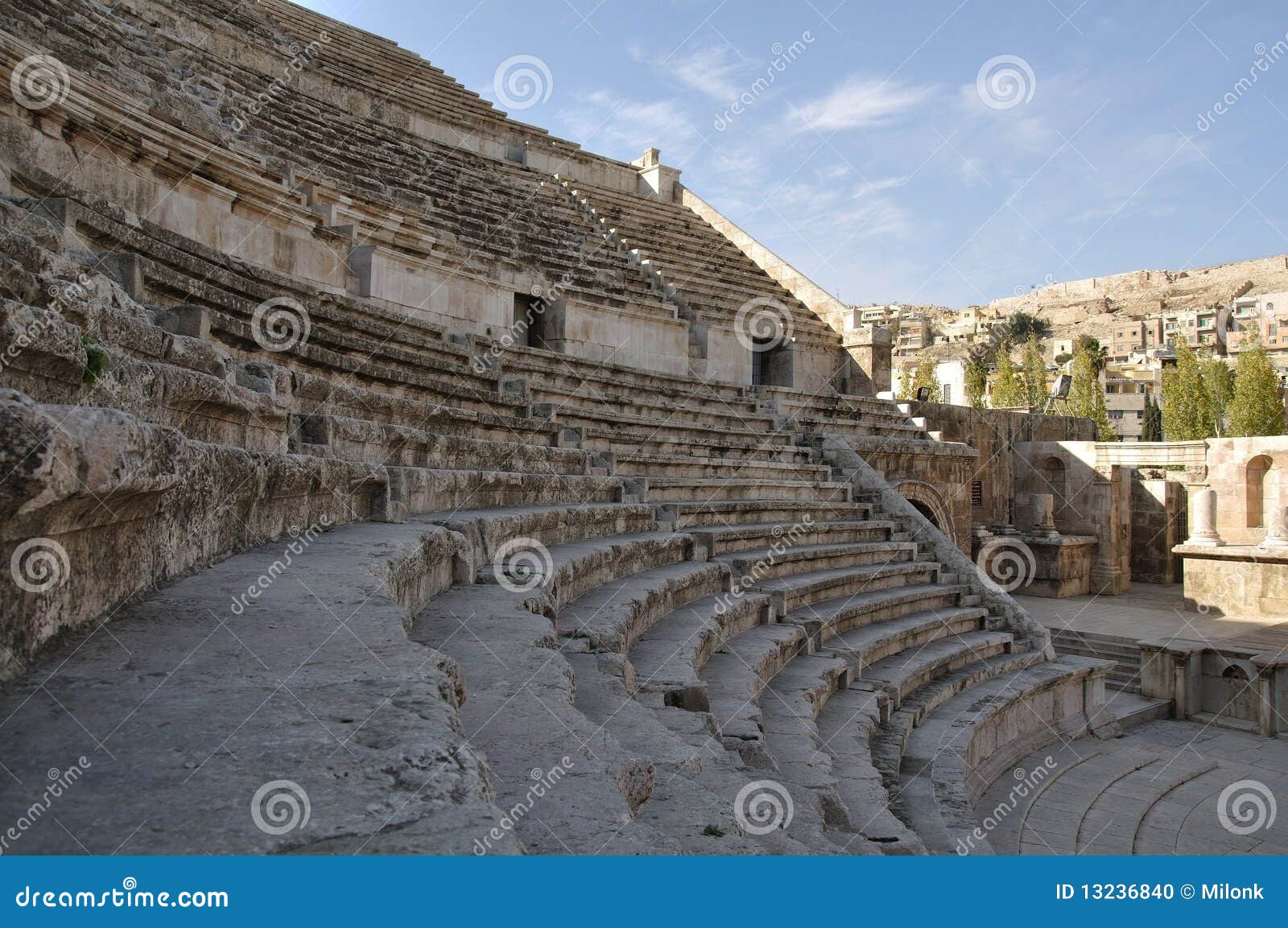 Roman amphiteater in Amman stock photo. Image of blue - 13236840