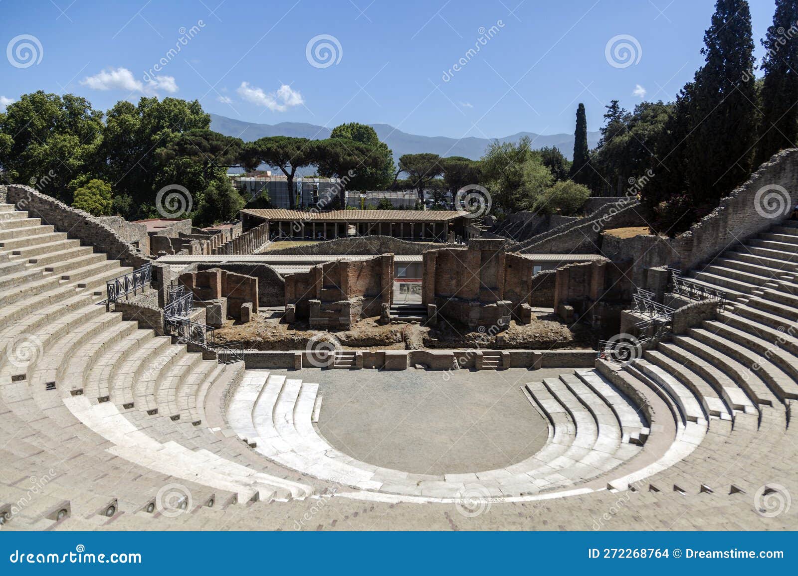 The Roman Amphitheater in the Ancient City of Pompei Stock Photo ...