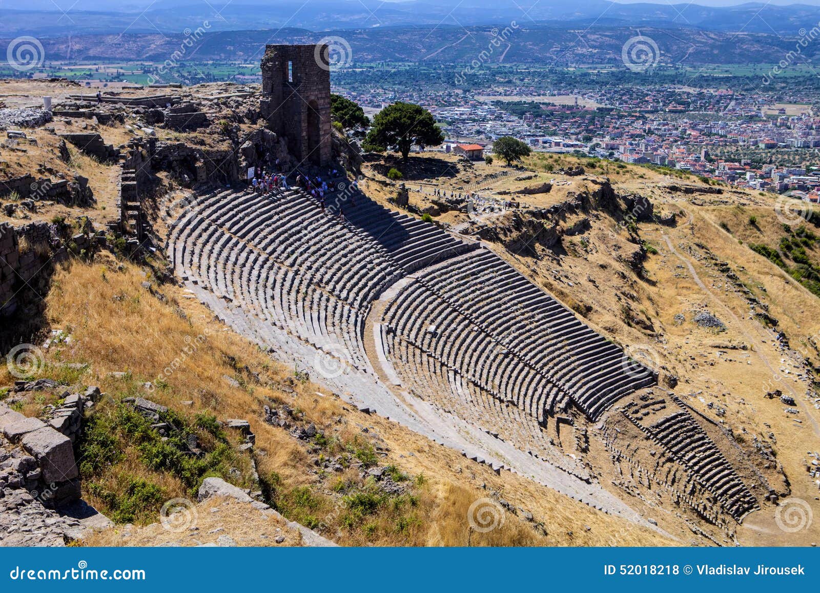 Roman Amphitheater, Bergama, Turkey Stock Photo - Image of city, roman ...