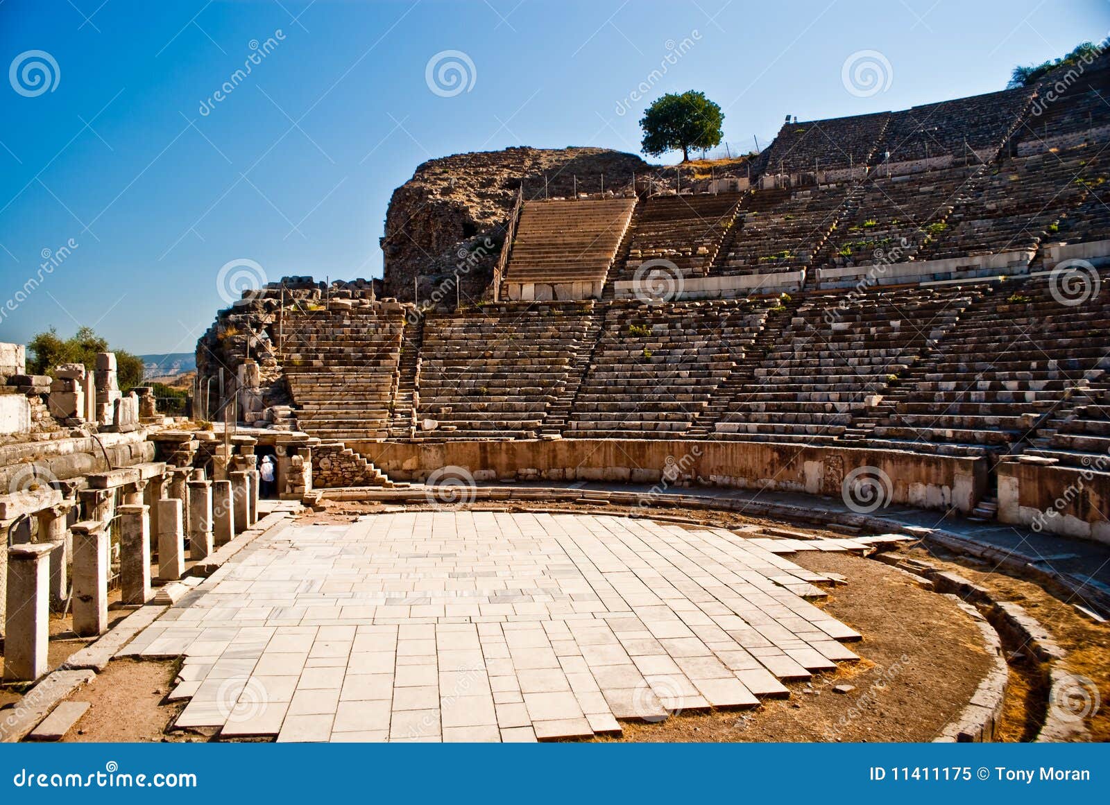 Roman Amphitheater in Ephesus Stock Image - Image of turkey, ephesus ...
