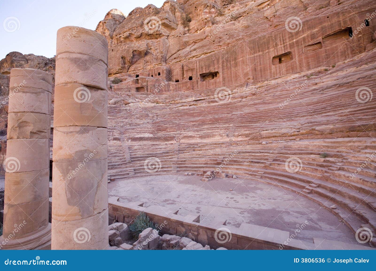 Roman Amphitheater at Petra Jordan Stock Photo - Image of marvel, abode ...