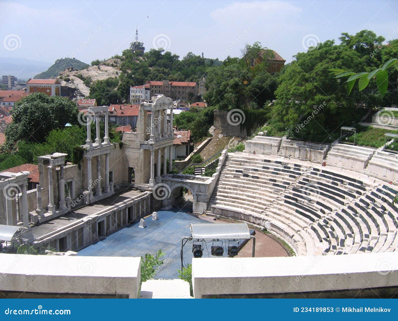 Roman Amphitheater in Plovdiv Stock Image - Image of building ...