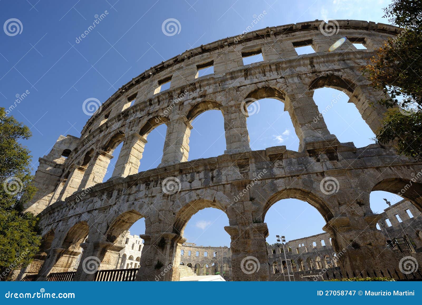 Roman Amphitheater of Pula (Croatia) Stock Image - Image of antique ...