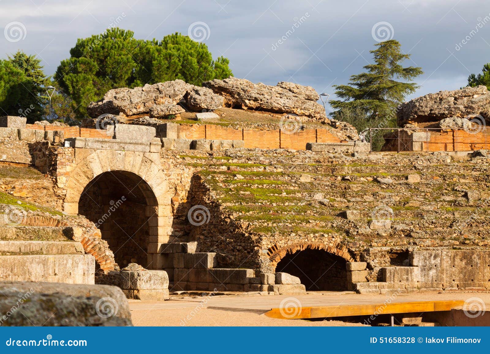 Roman Amphitheatre in Merida Stock Photo - Image of ruin, extremadura ...