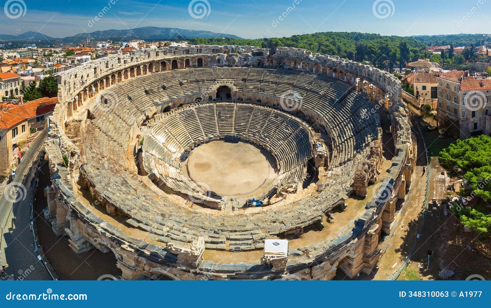 Roman Amphitheatre Perspective, AI Generated Stock Illustration ...