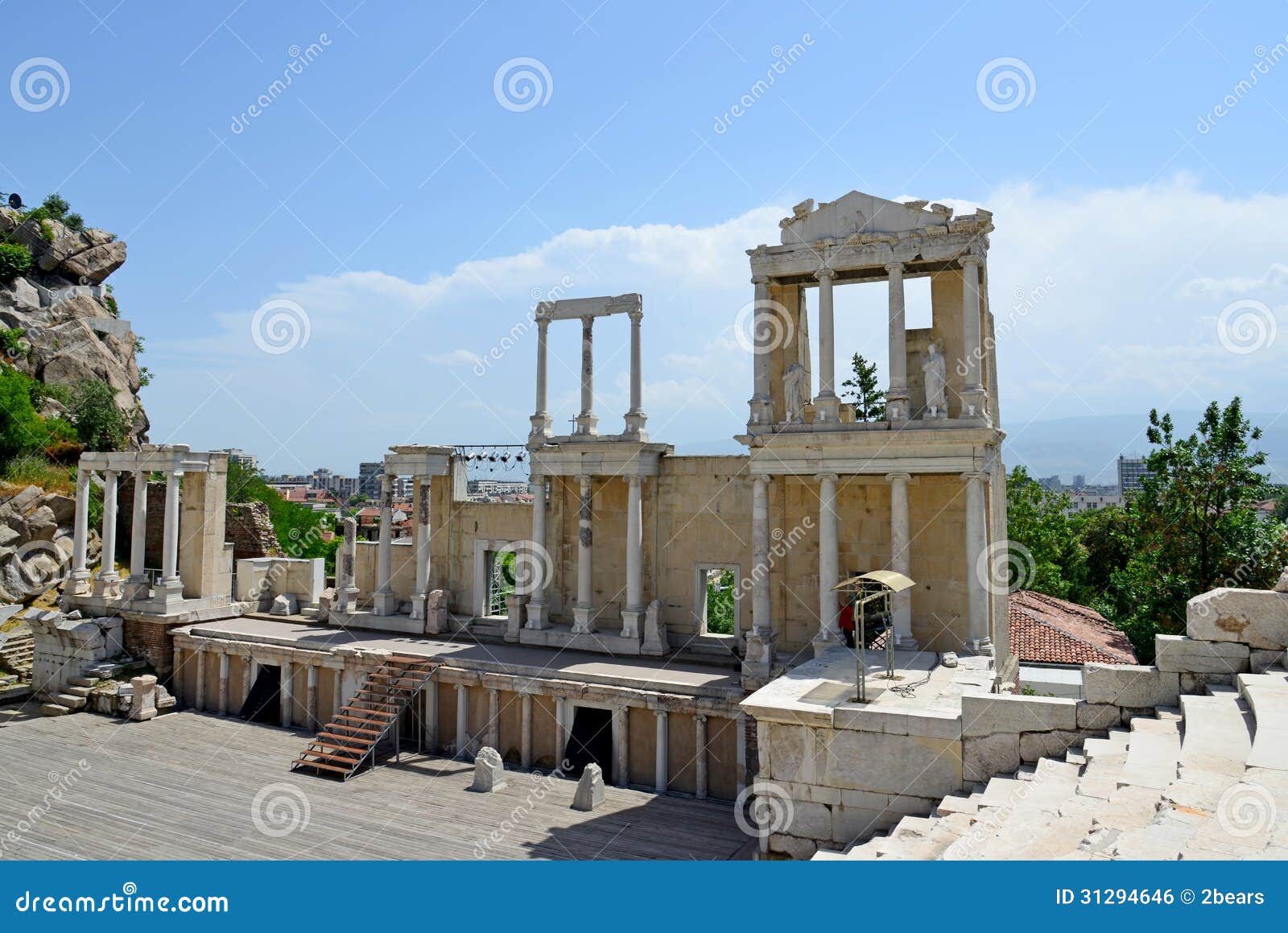 Roman Amphitheatre in Plovdiv Stock Photo - Image of history, ruins ...