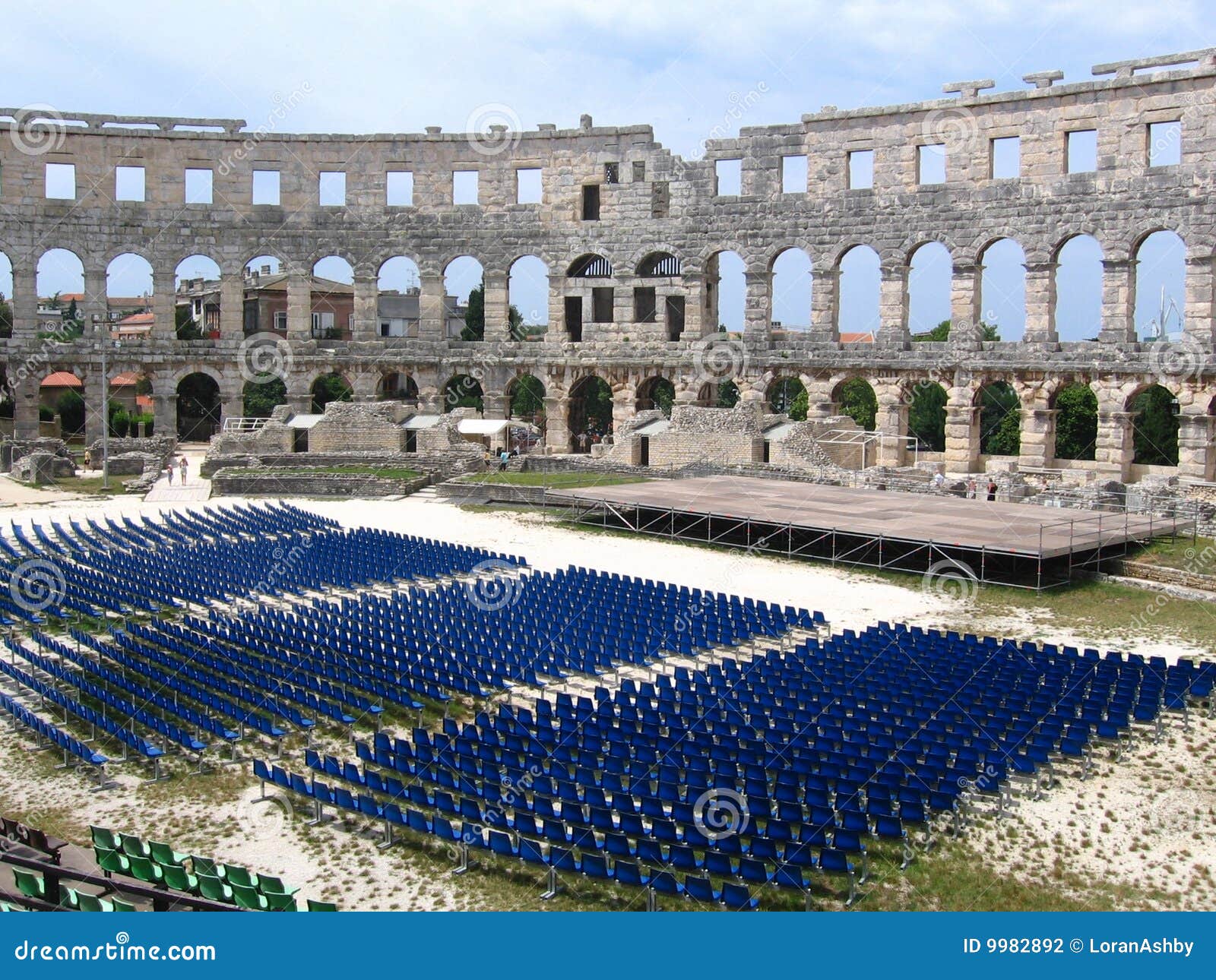 Roman Amphitheatre in Pula, Croatia Stock Photo - Image of holiday ...