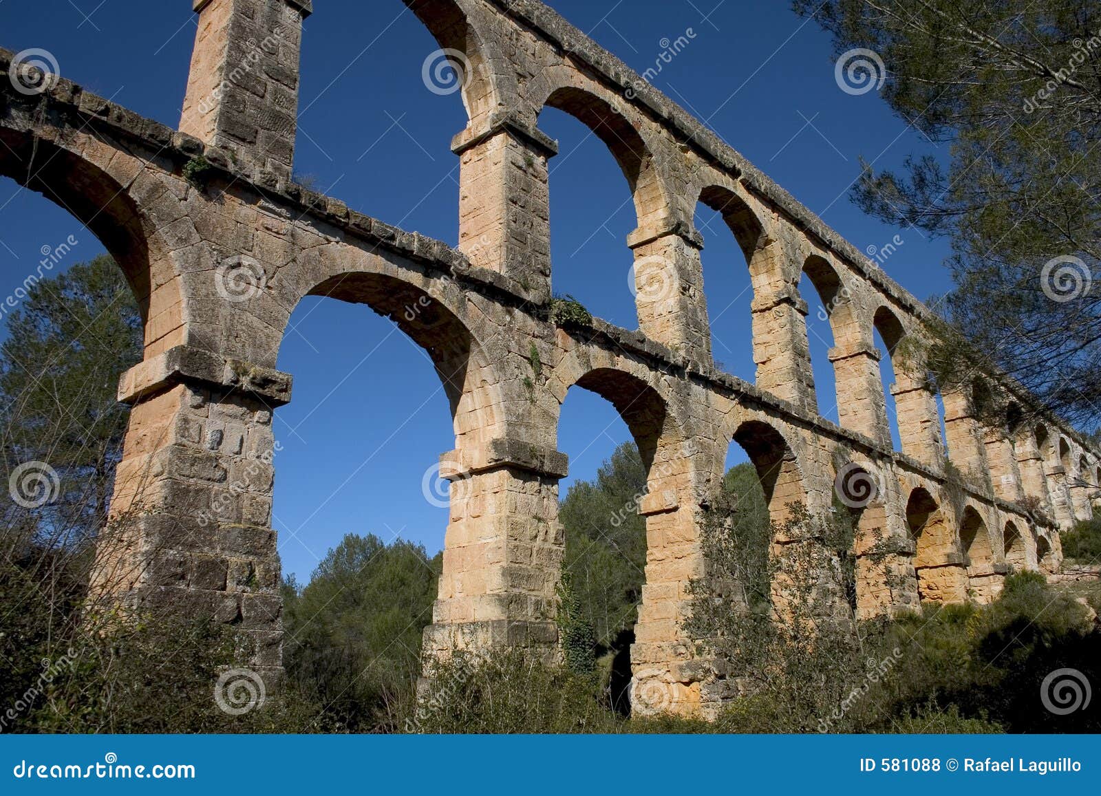 Roman aqueduct stock photo. Image of catalonia, architecture - 581088