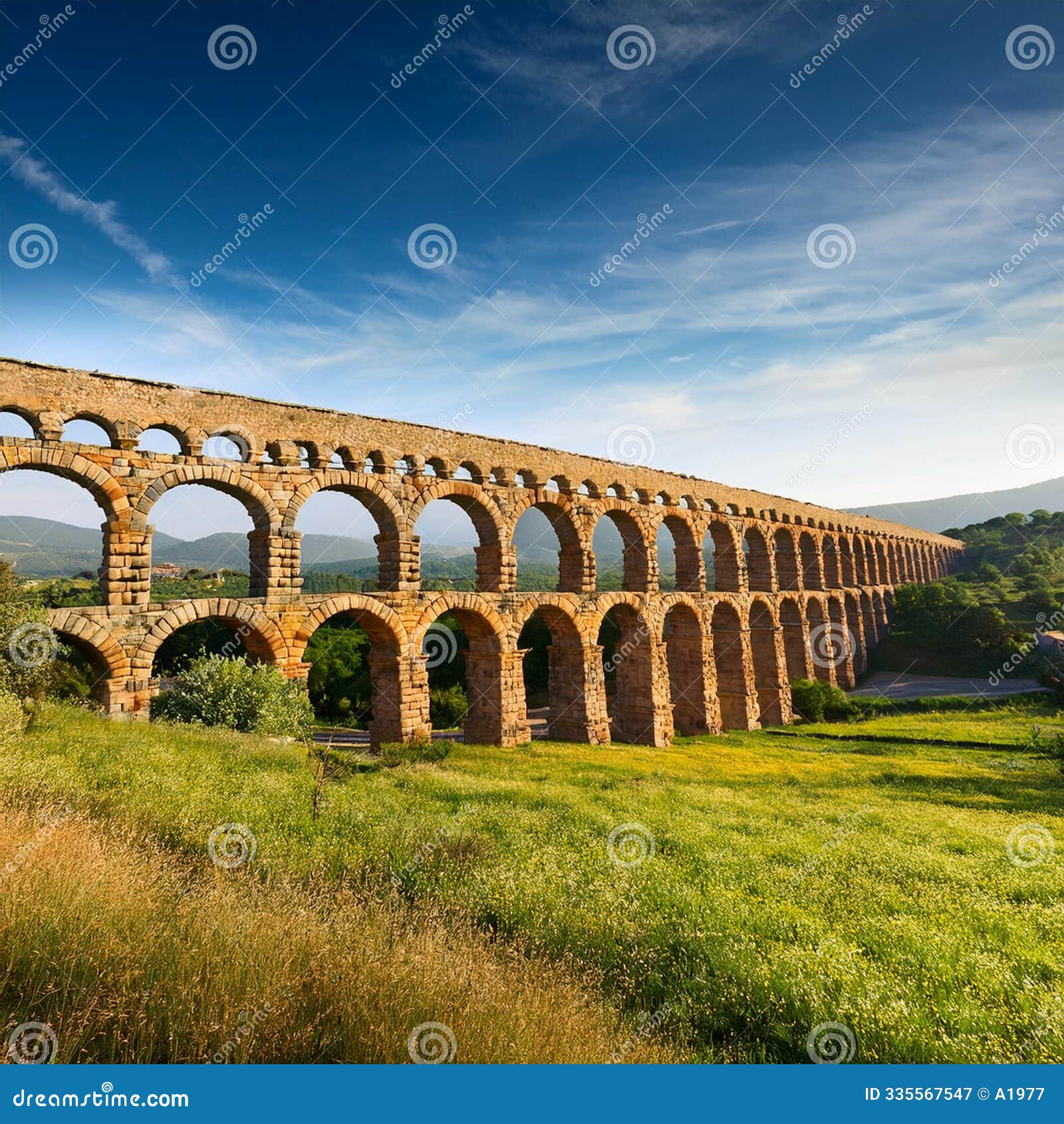 Roman Aqueduct Perspective, AI Generated Royalty-Free Stock Photo ...