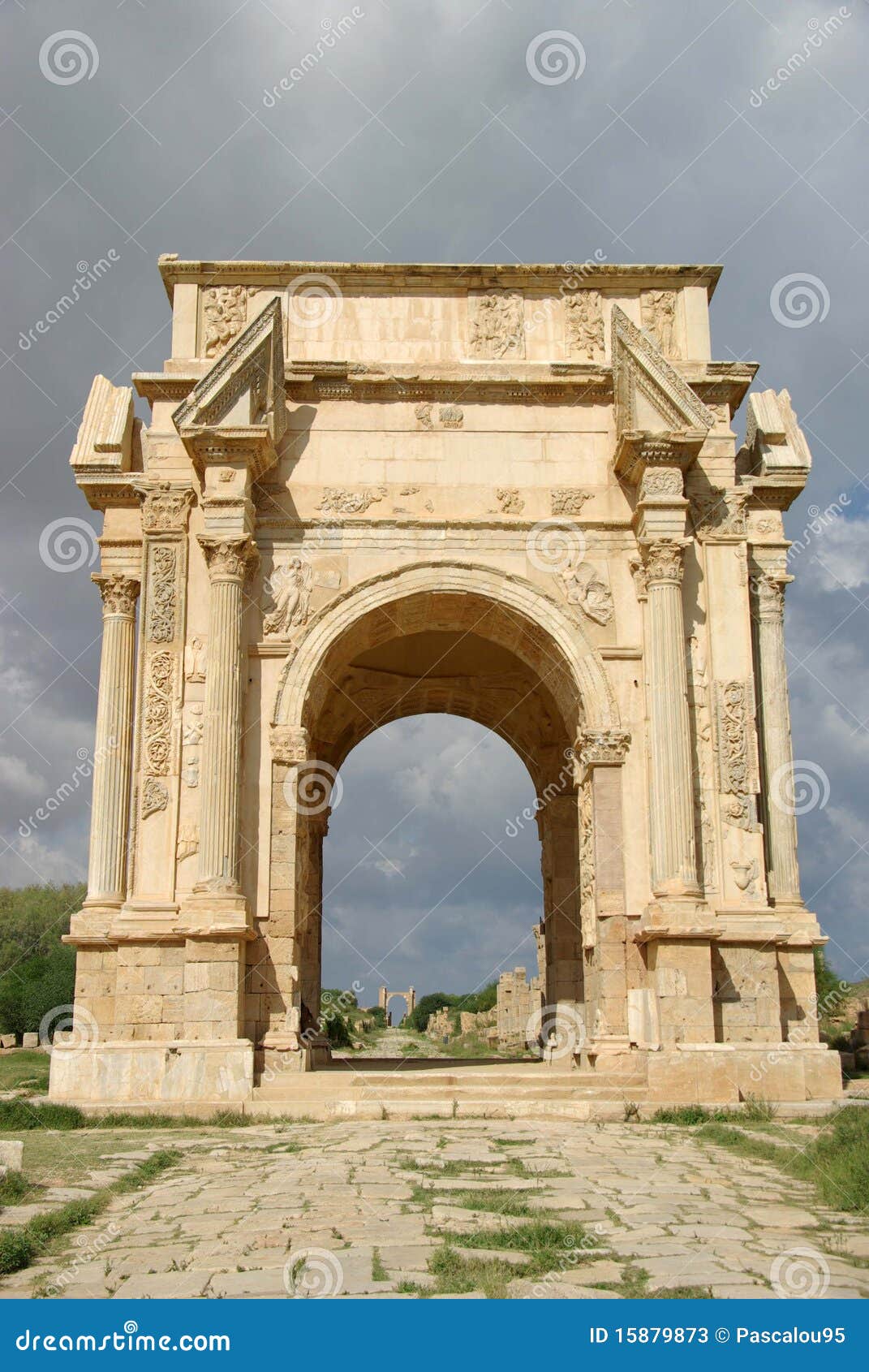 Roman arch stock image. Image of monument, leptis, antiquity - 15879873