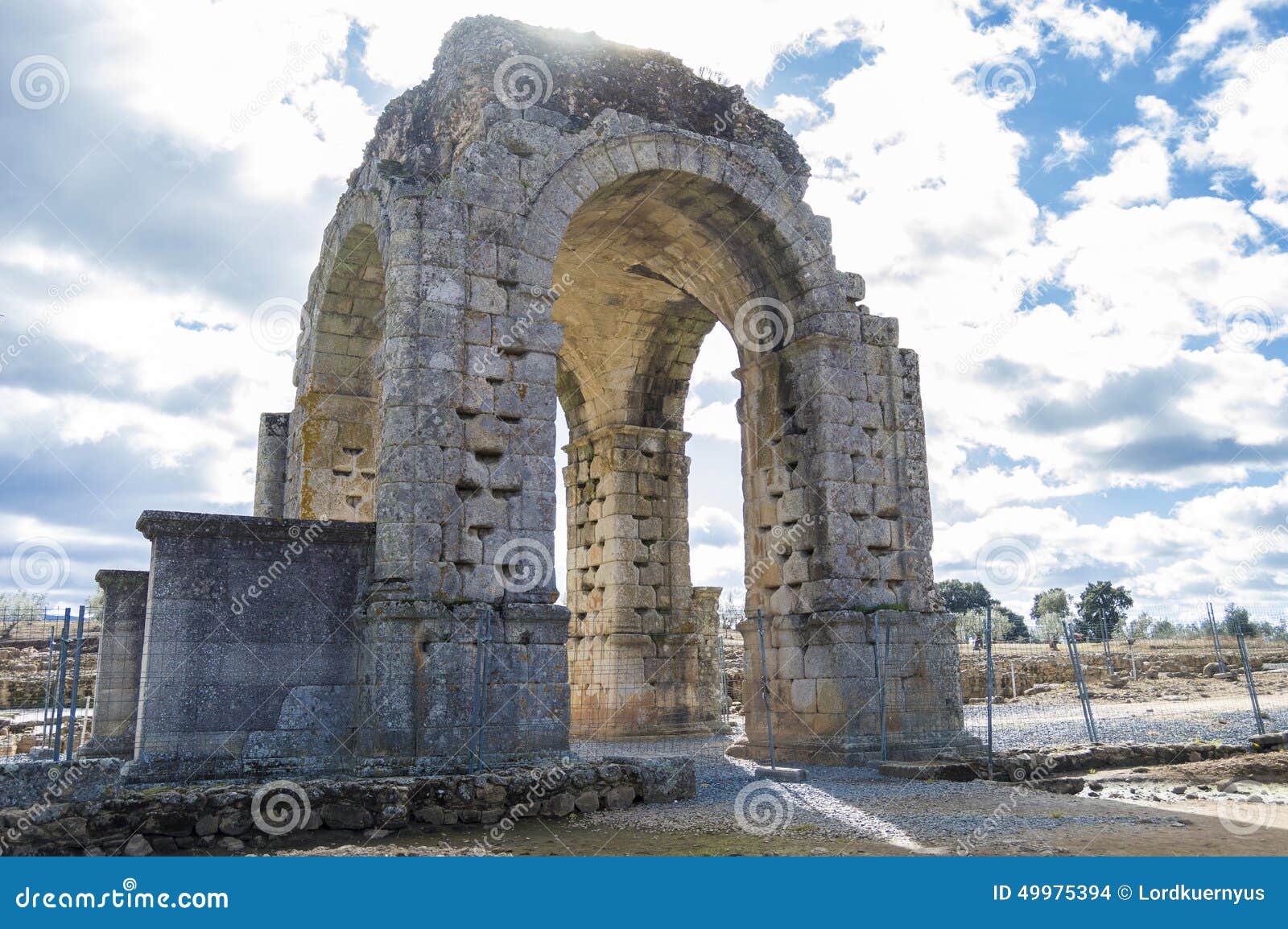 Roman Arch of Caparra stock photo. Image of province - 49975394