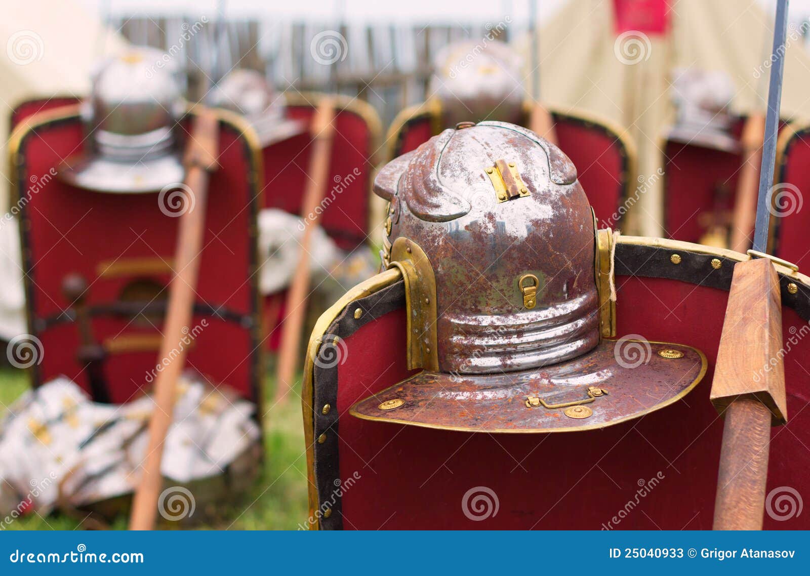 Roman armor stock image. Image of helmet, shields, galea - 25040933