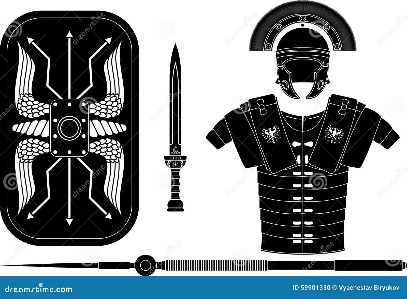 Roman armor stock vector. Illustration of pattern, historical - 59901330
