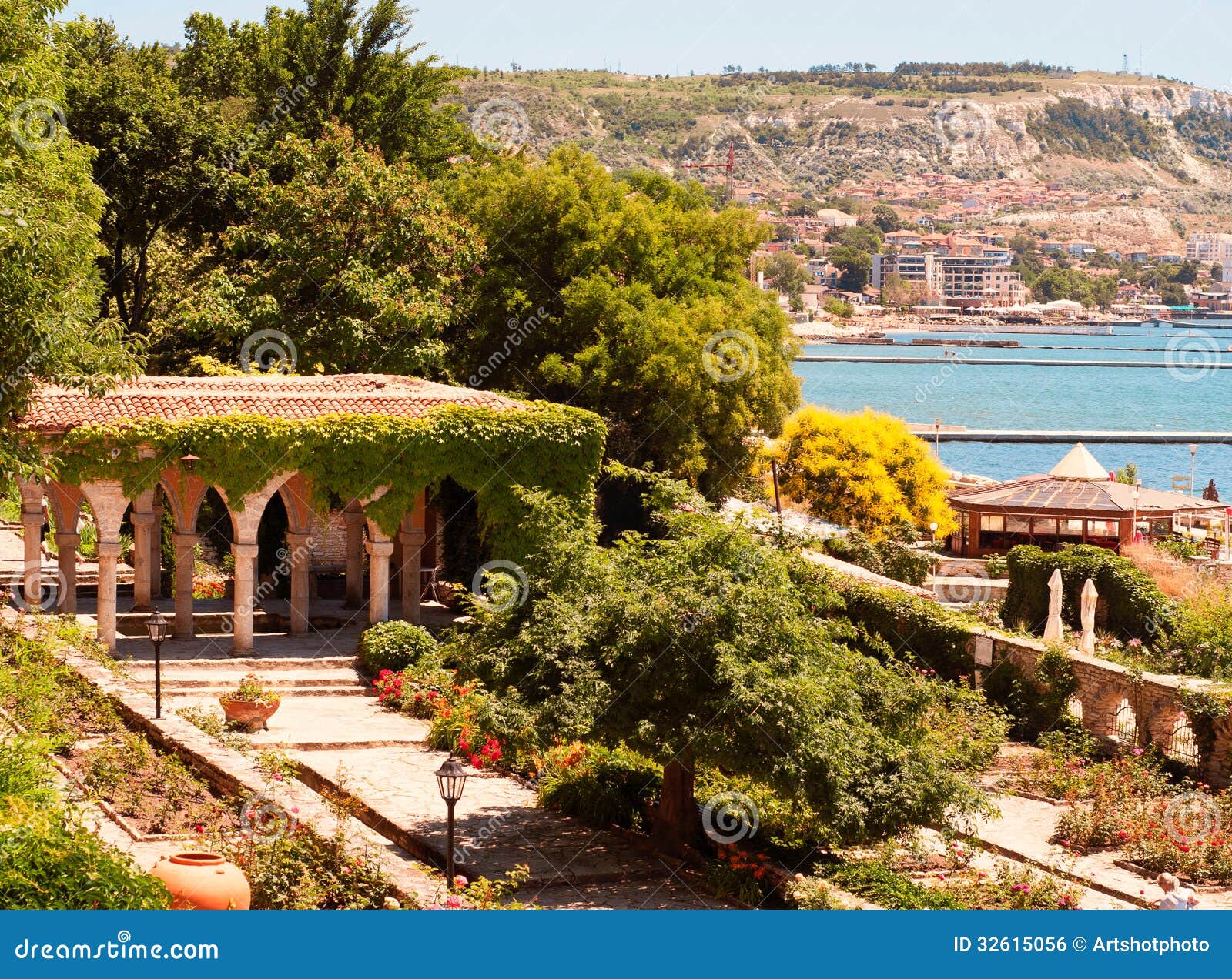 Roman Bath in the Garden of Balchik Castle Stock Photo - Image of ...