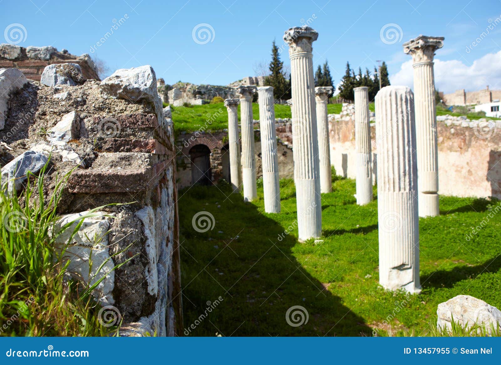 Roman Bath ruins stock image. Image of blue, ruins, marble - 13457955