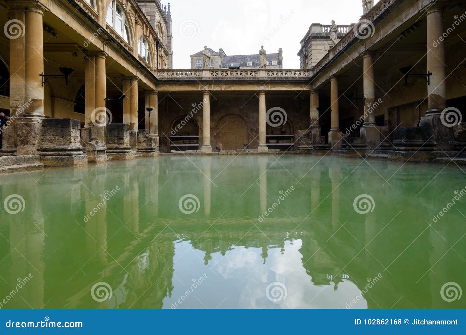 Roman Baths Ancient Spa, Bath, UK Stock Photo - Image of bath, landmark ...