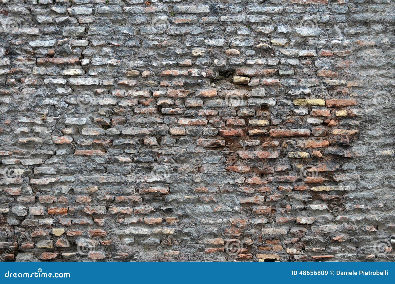 Roman brick wall stock image. Image of materials, cracked - 48656809