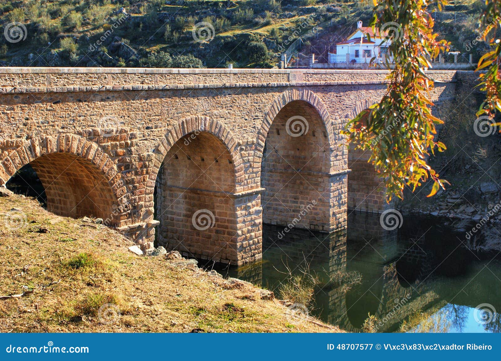 Roman Bridge Over River Erges Stock Image - Image of heritage, ancient ...