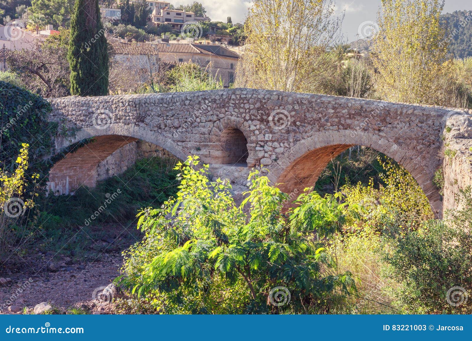 Roman Bridge in Pollenca, Mallorca, Spain Stock Image - Image of roman ...