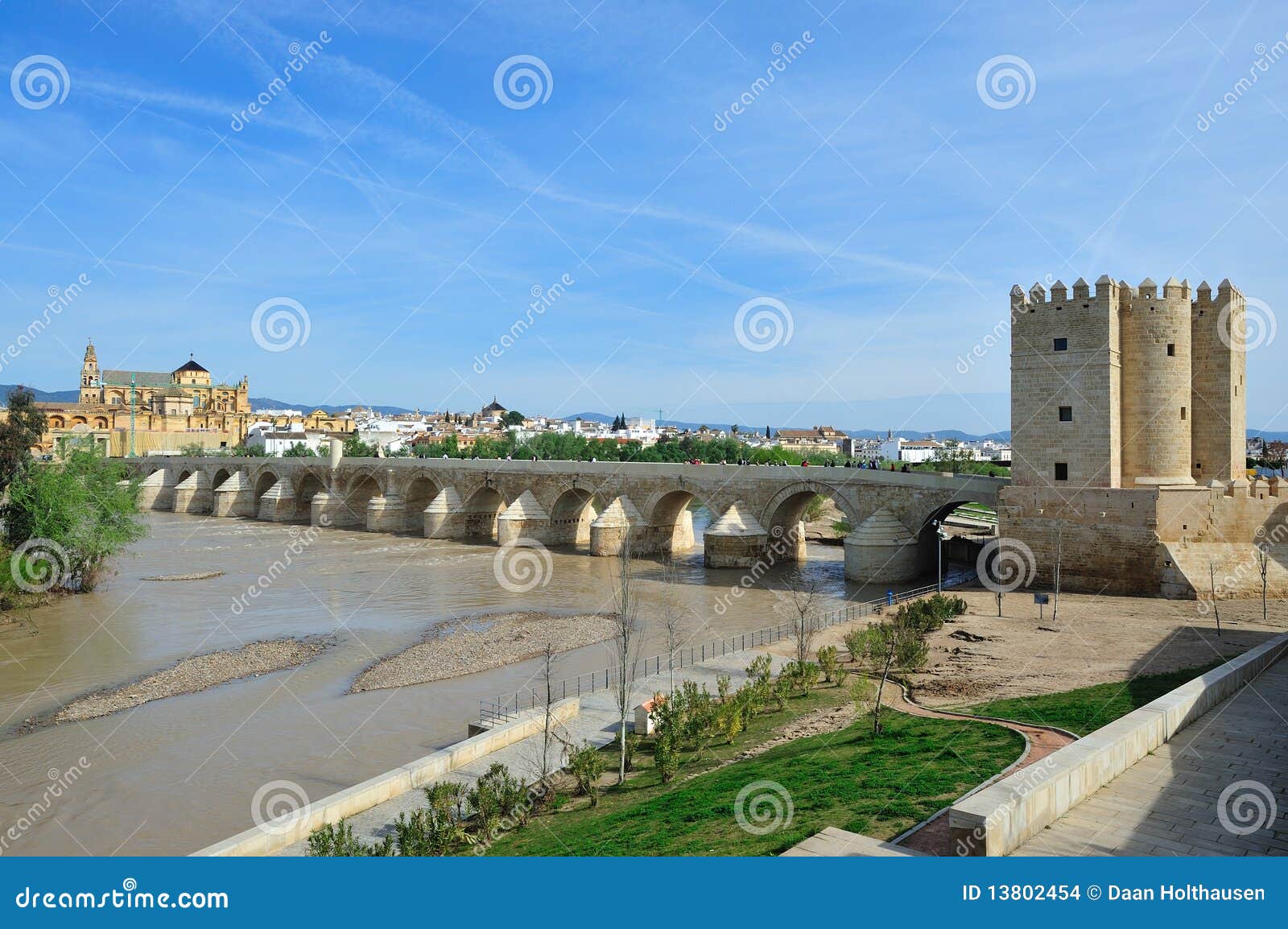 The Roman Bridge (Puente Romano) Stock Photo - Image of historic, spain ...