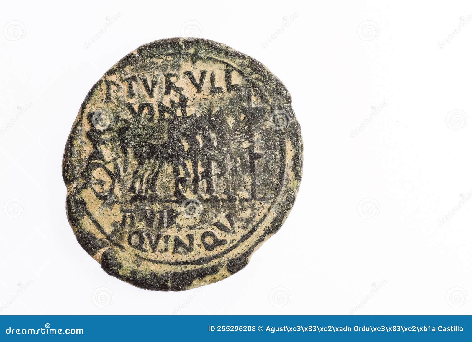 Roman Bronze Coin. Semis or Half As. Stock Photo - Image of valuable ...