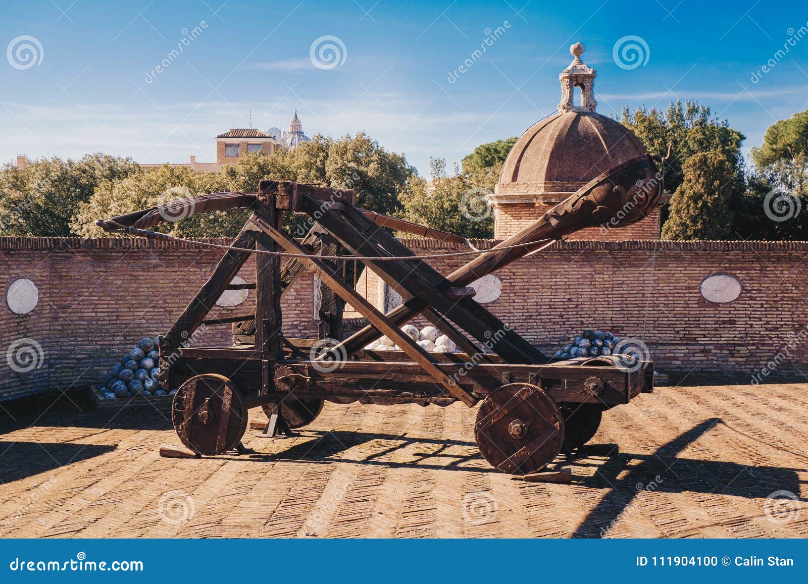 Roman Catapult stock photo. Image of rome, castle, building - 111904100