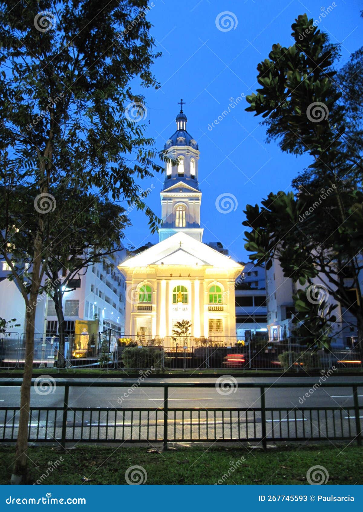 Roman Catholic Church Portrait View Stock Image - Image of gate ...