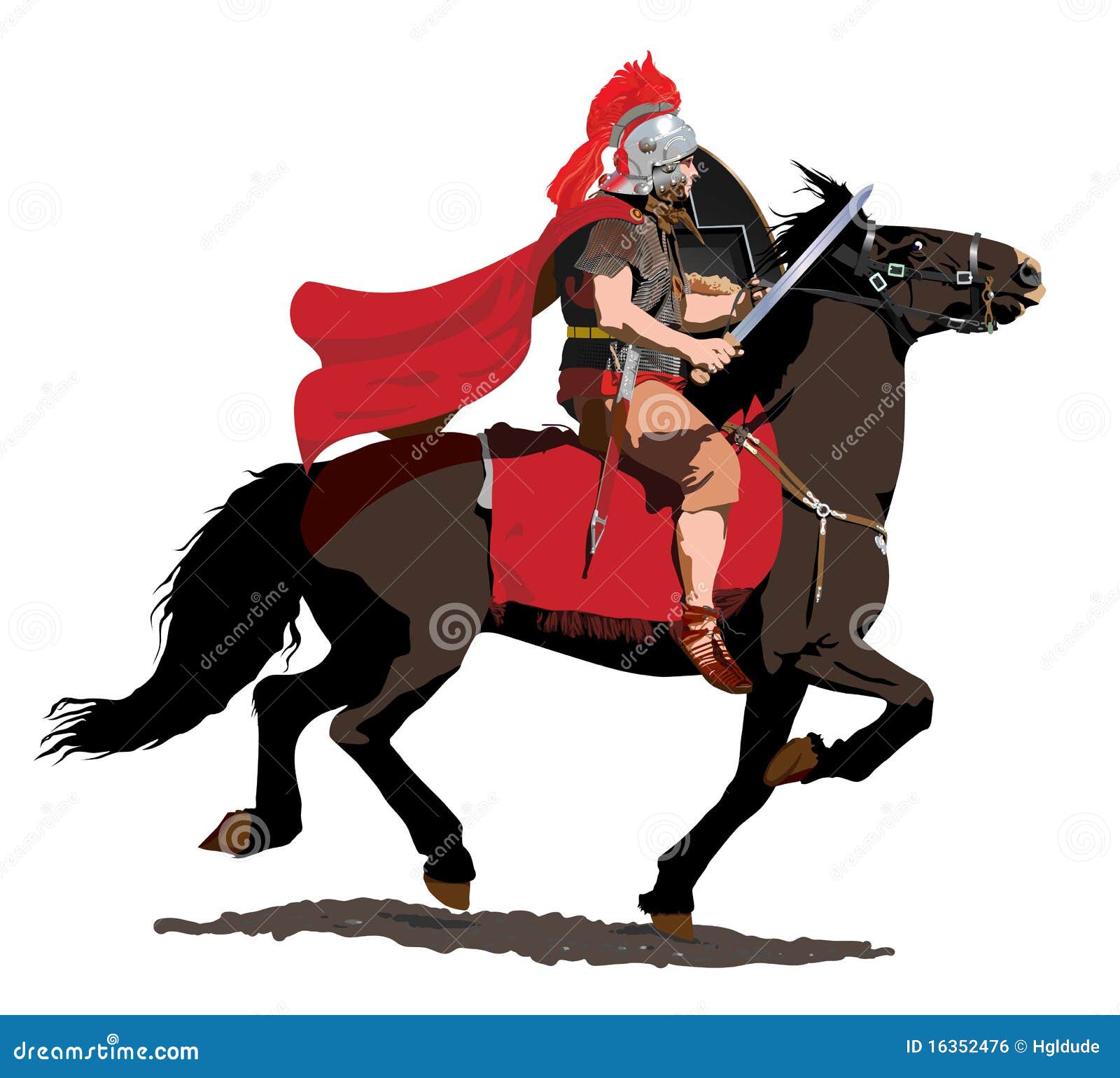 Roman Cavalryman Vintage Illustration Cartoon Vector | CartoonDealer ...