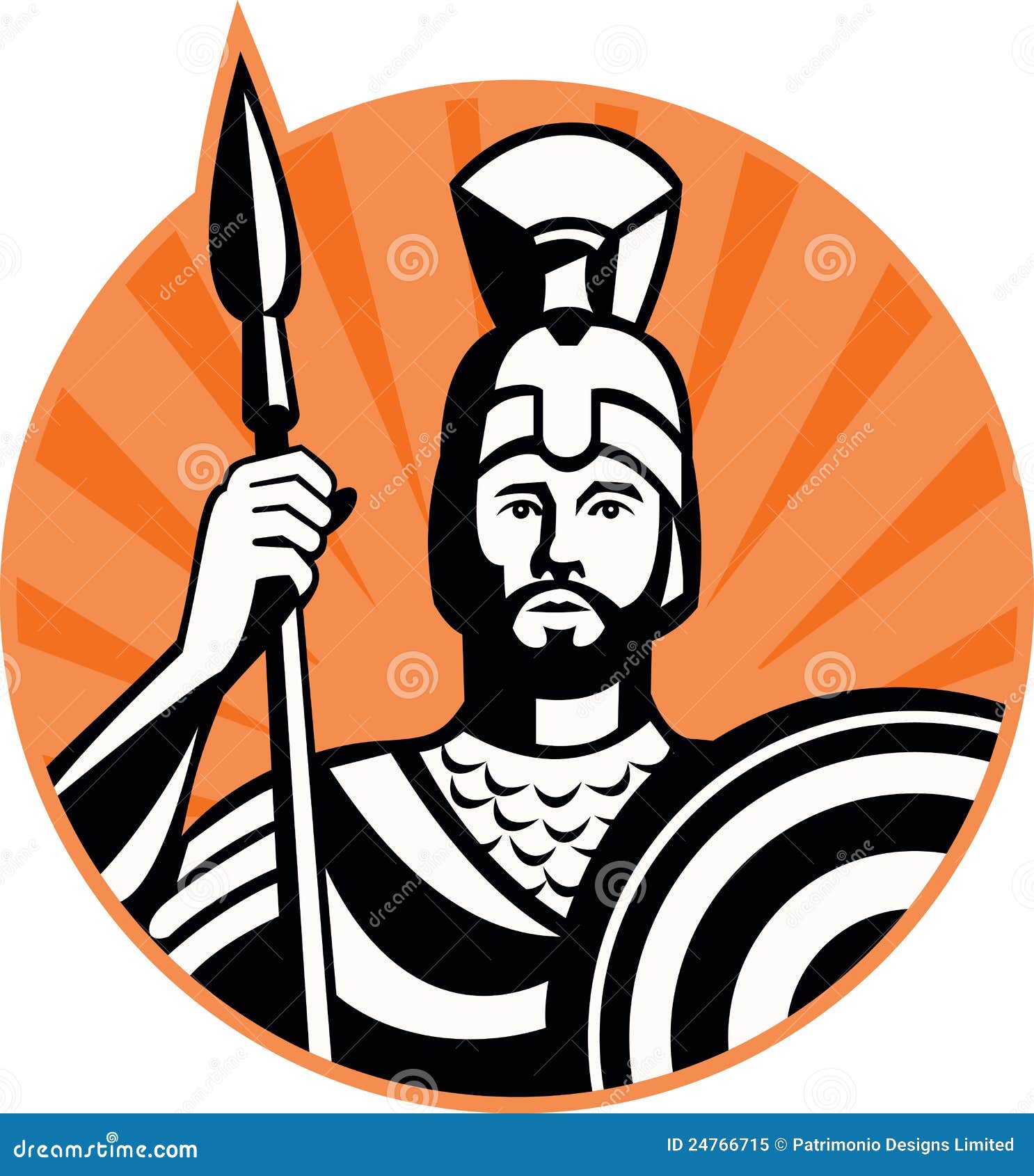 Roman Centurion Soldier with Spear and Shield Stock Vector ...