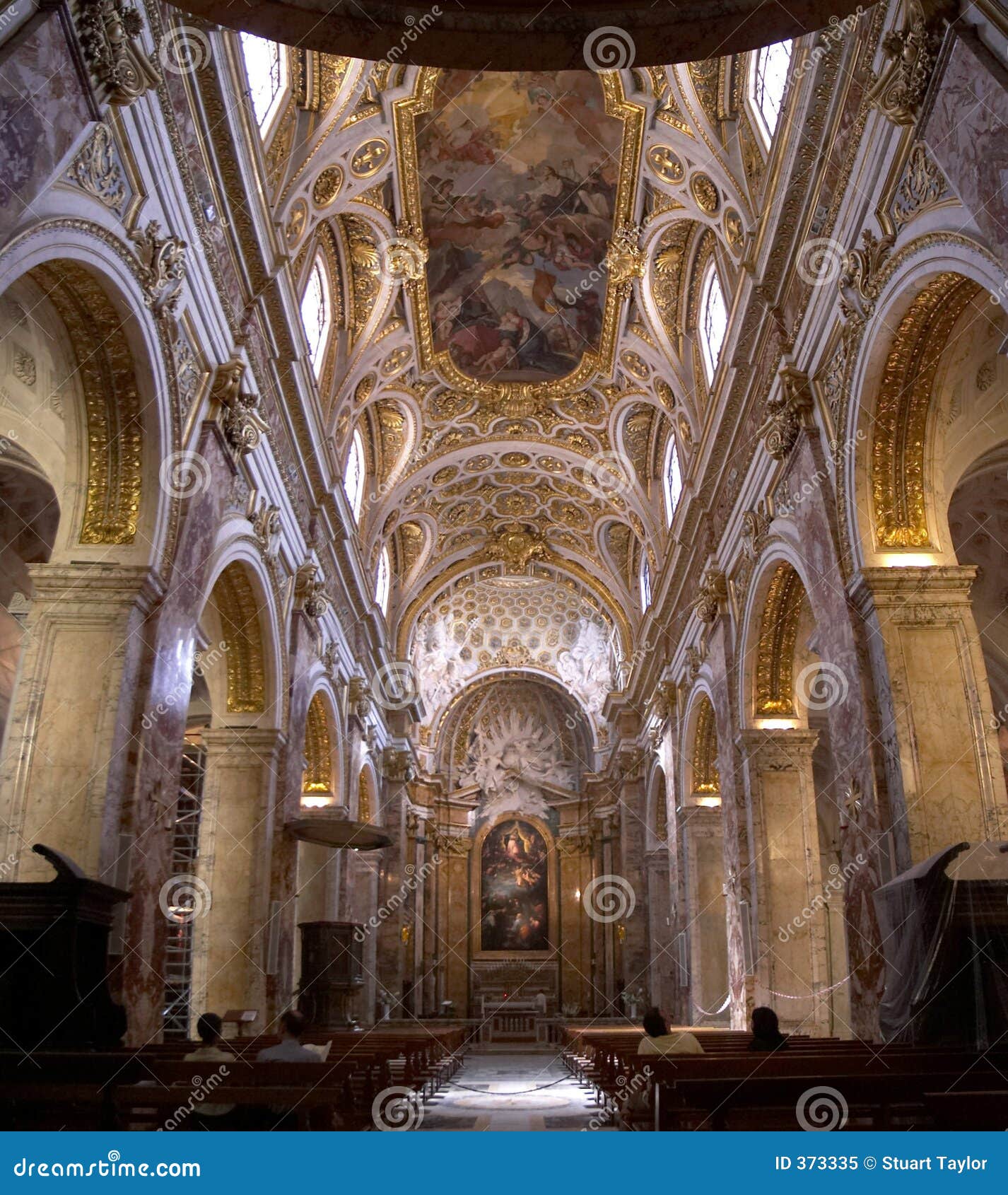 In A Roman Church A Niche Contains A Small Stone Altar Royalty-Free ...