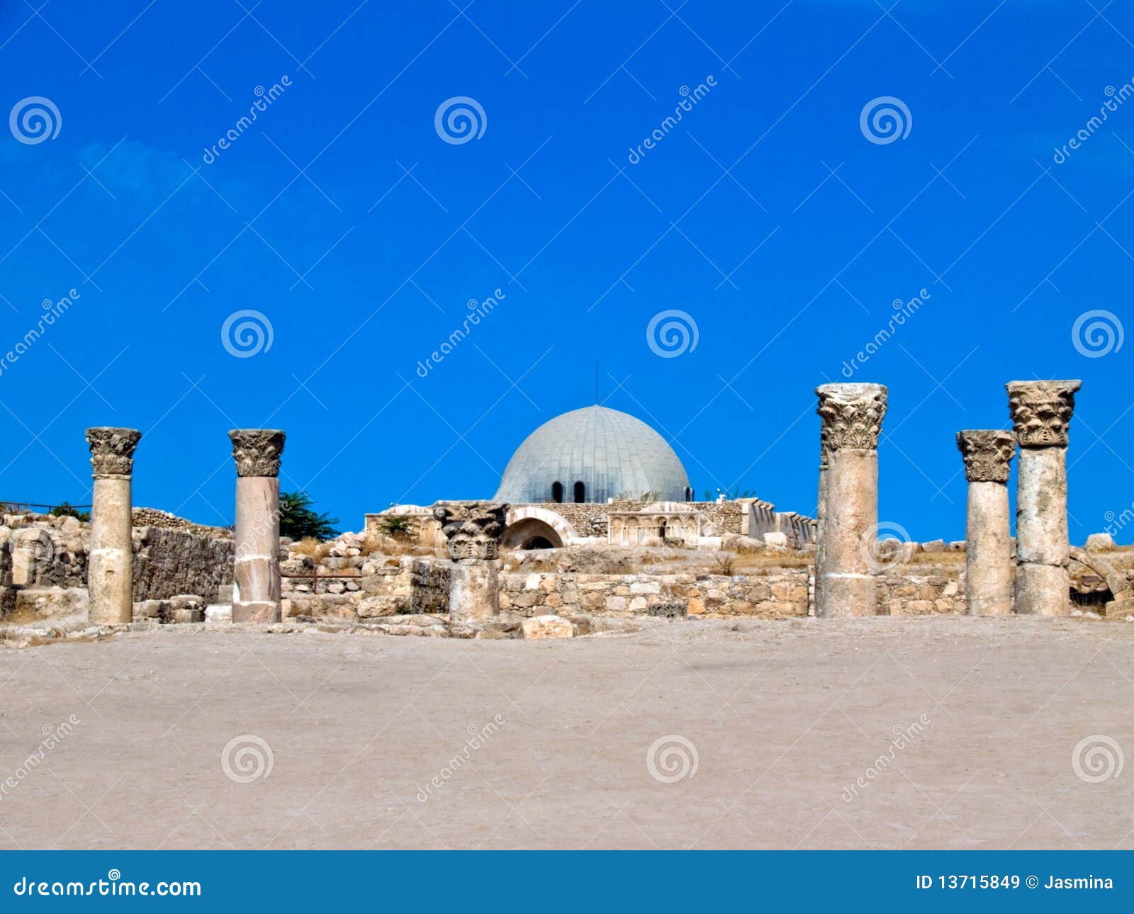 Roman Citadel in Amman, Jordan Stock Image - Image of architecture ...
